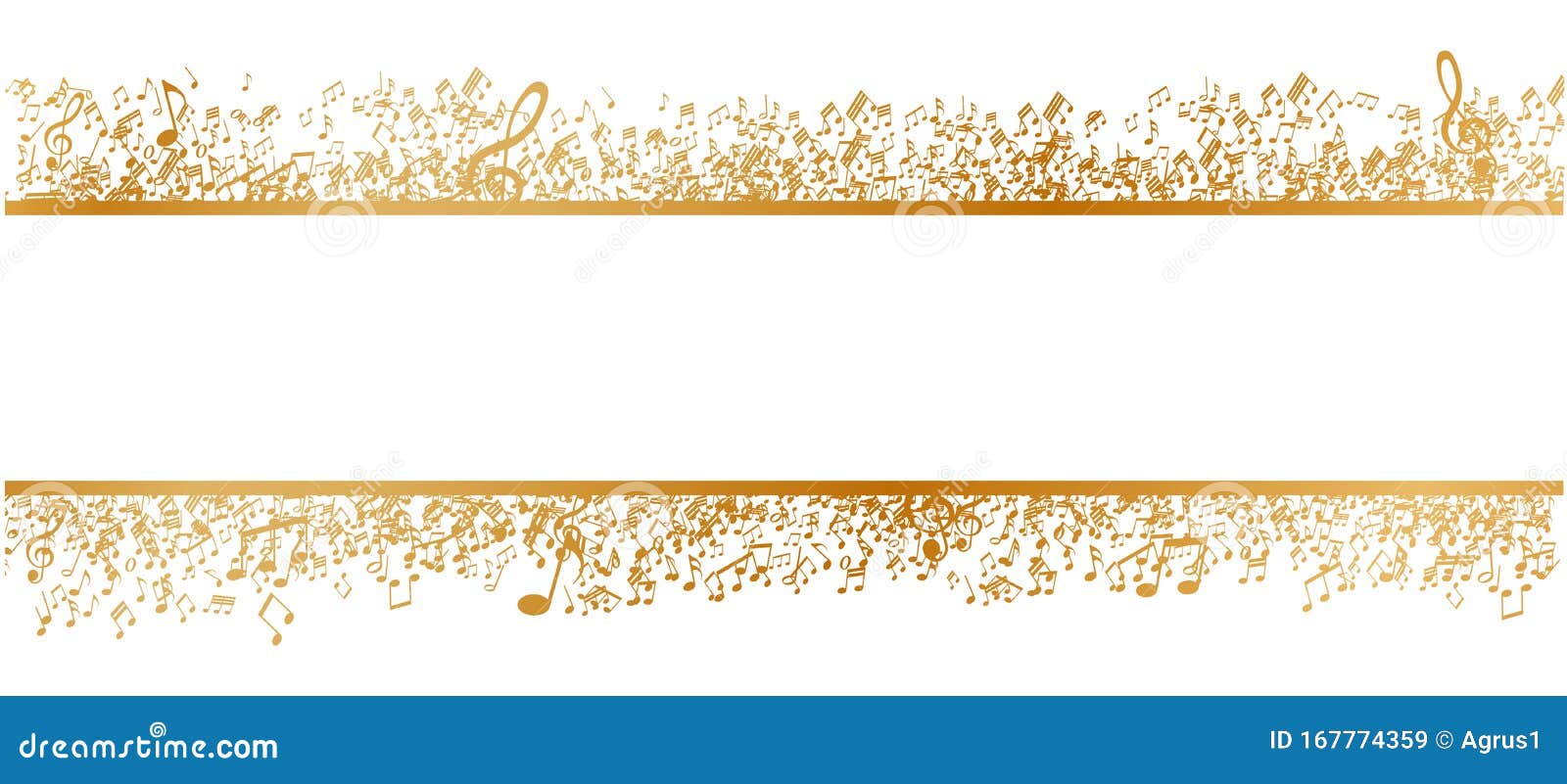 Gold Musical Notes Frame Isolated on White Background Stock Vector ...