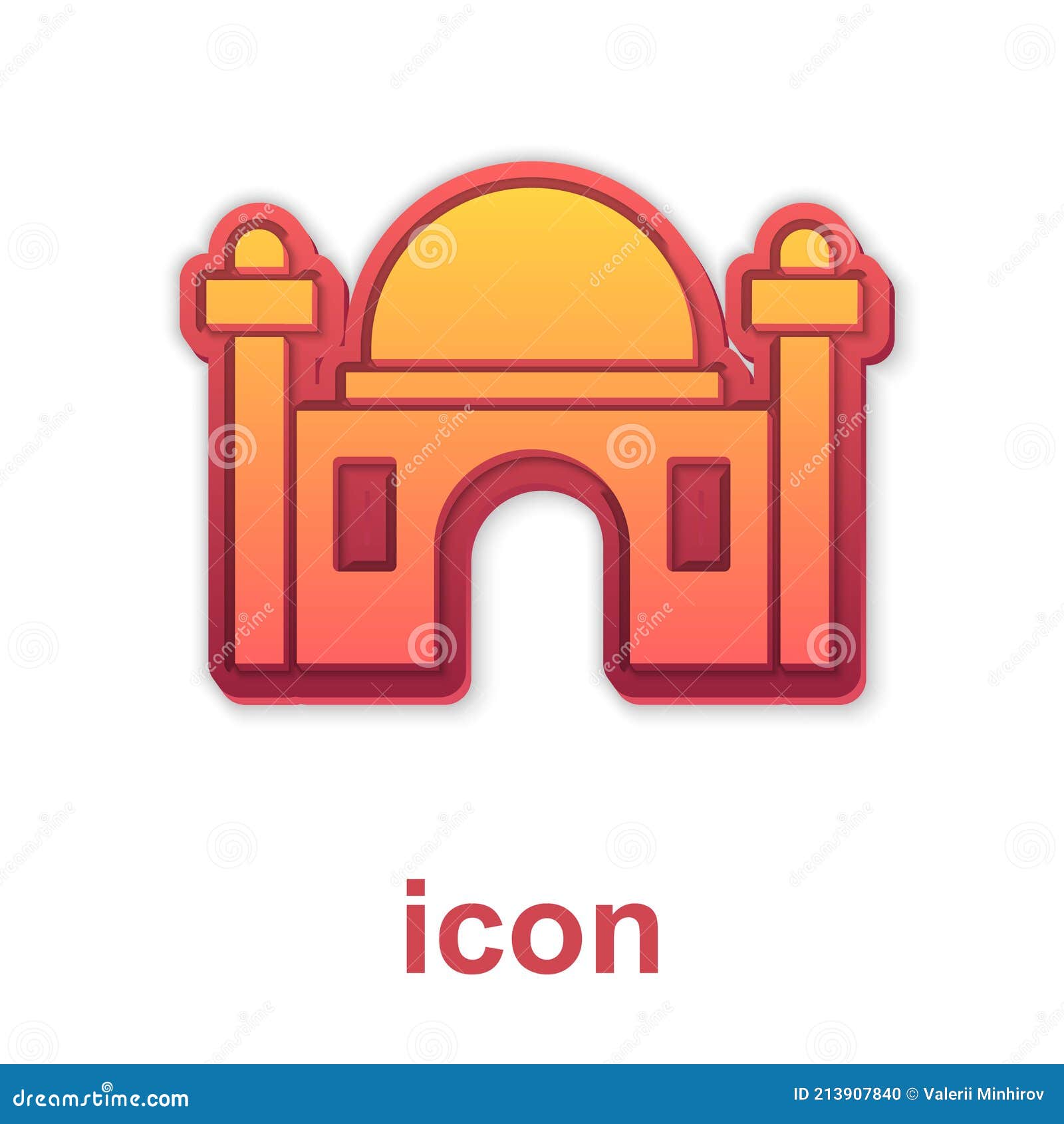 Gold Muslim Mosque Icon Isolated on White Background. Vector Stock ...