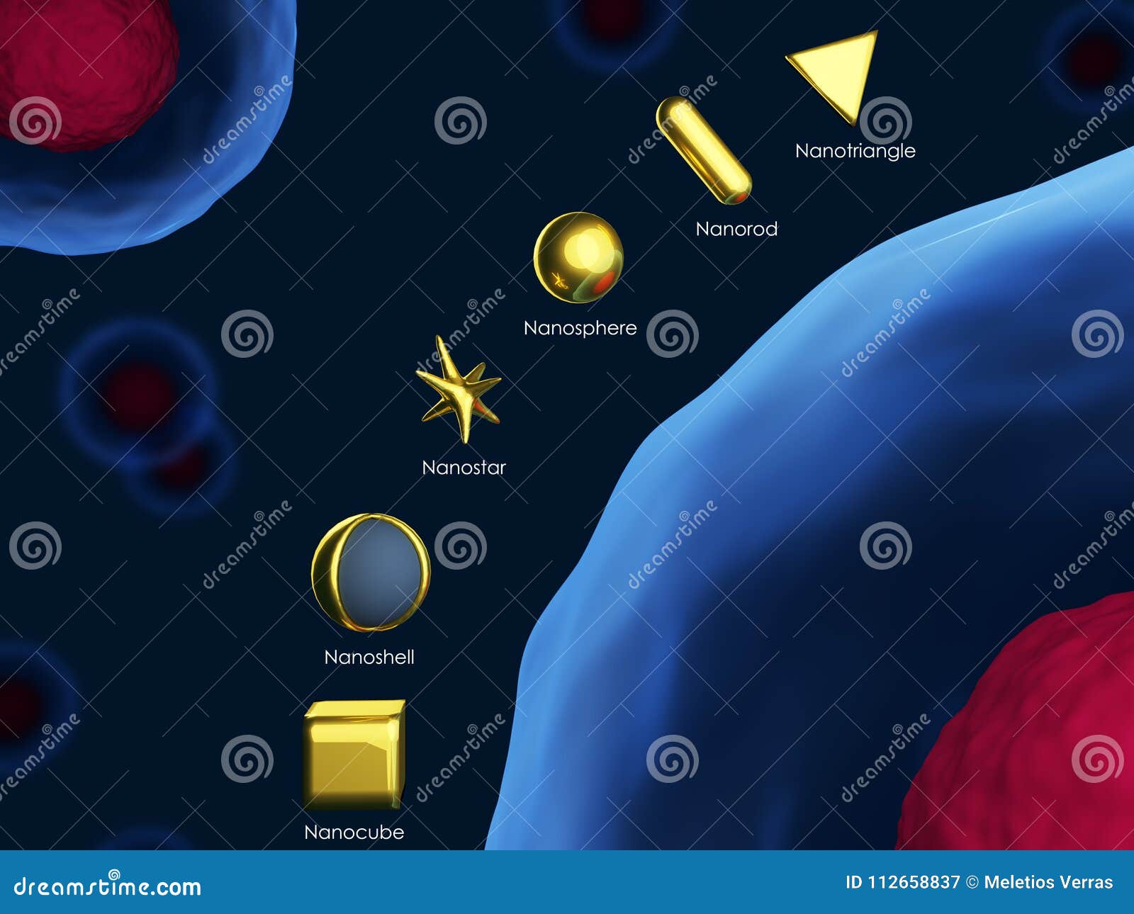 Gold nanoparticles stock illustration. Illustration of nanoparticles ...