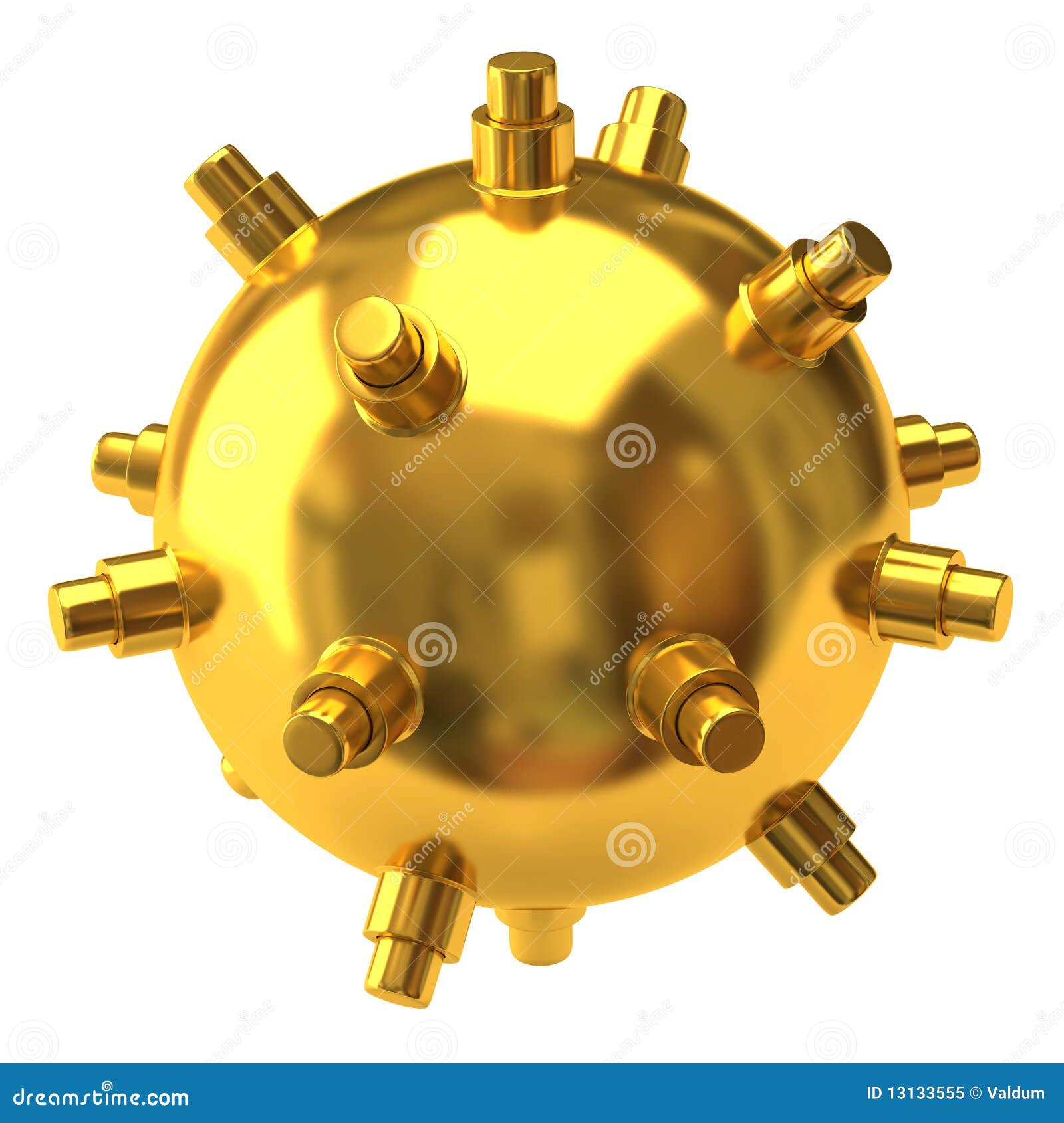 Gold naval mine stock illustration. Illustration of minefield - 13133555