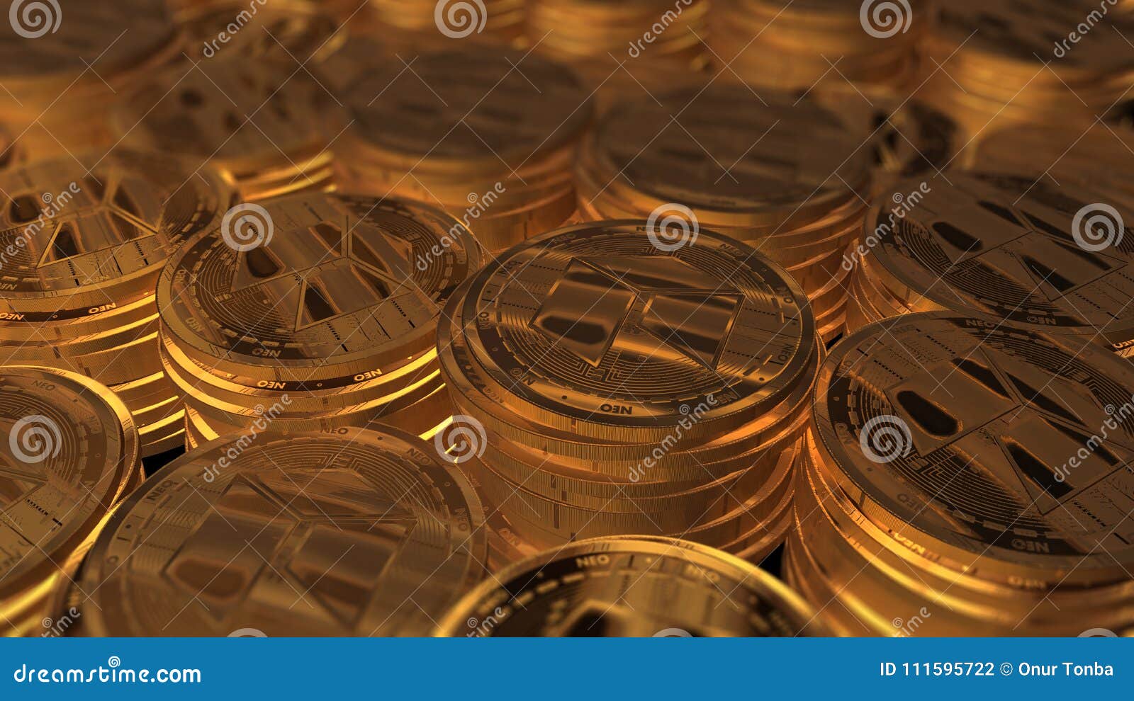 Gold Neo Coin 3D Render stock illustration. Illustration of quality ...