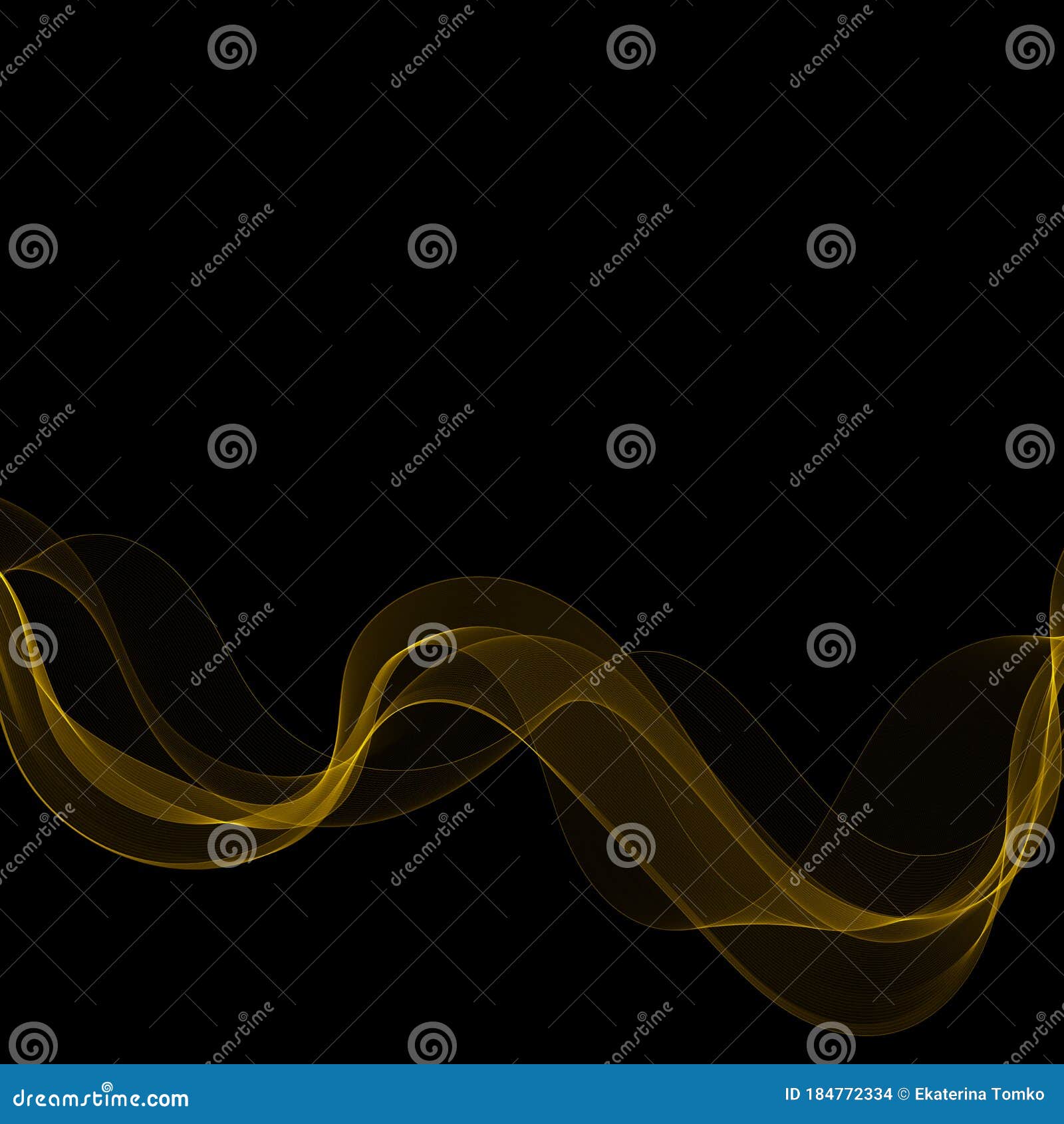 Gold Neon Waves. Abstract Vector Curves. Eps 10 Stock Illustration ...