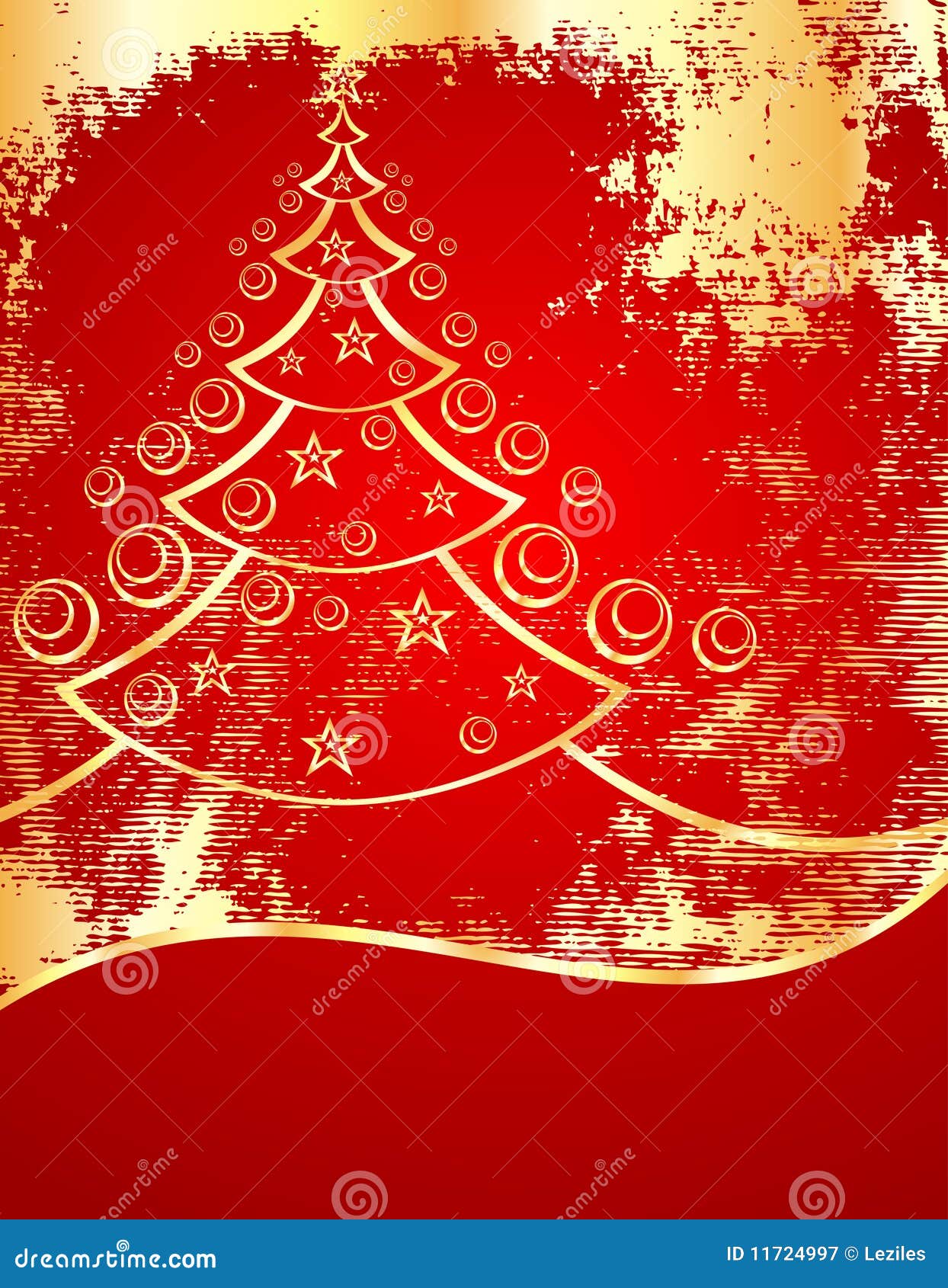 Gold New Year tree stock vector. Illustration of season - 11724997