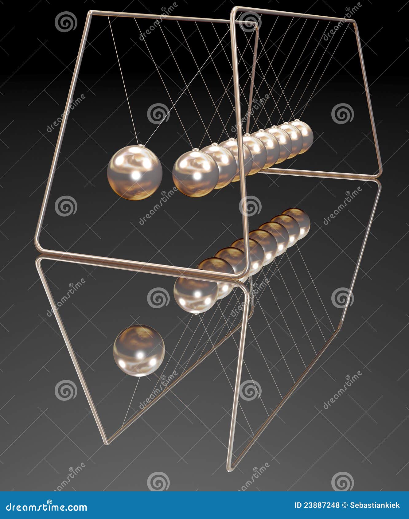 Gold Newton Balls Stock Image | CartoonDealer.com #8354593