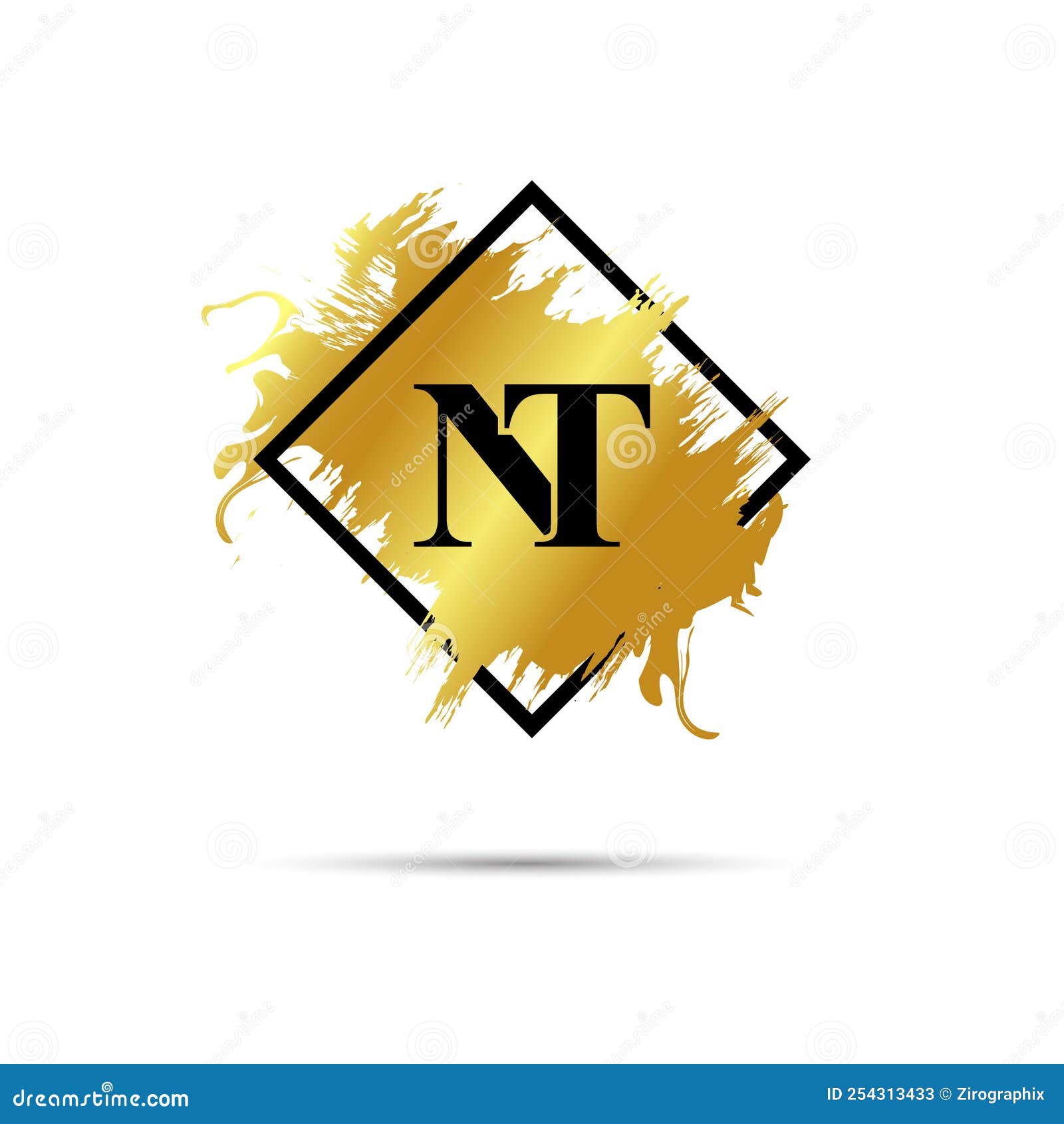 Gold NT Logo Symbol Vector Art Design Stock Illustration - Illustration ...