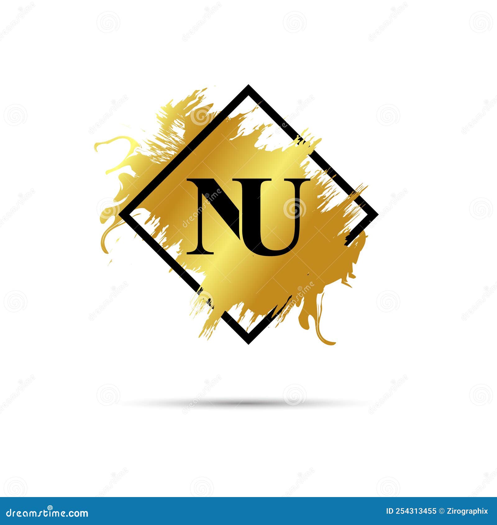 Gold NU Logo Symbol Vector Art Design Stock Illustration - Illustration ...