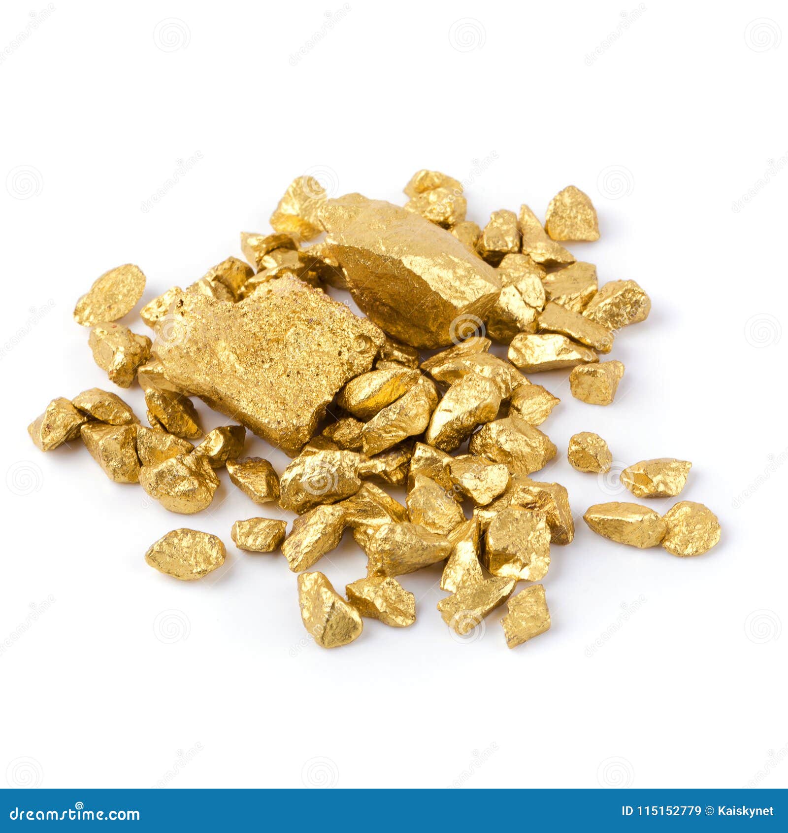 Gold Nugget Grains Isolated on a White Background Stock Image - Image ...