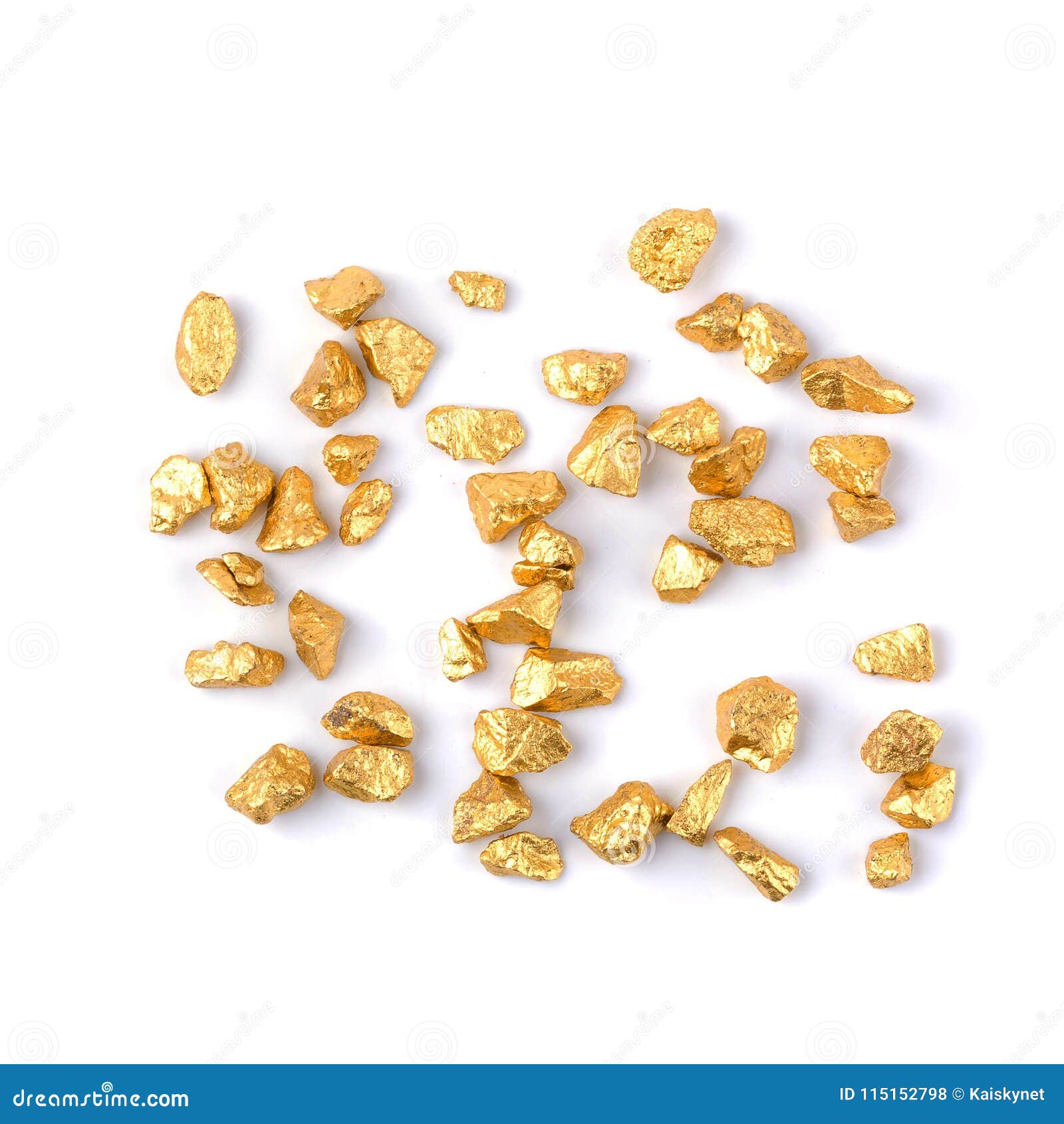 Gold Nugget Grains Isolated on a White Background Stock Photo - Image ...