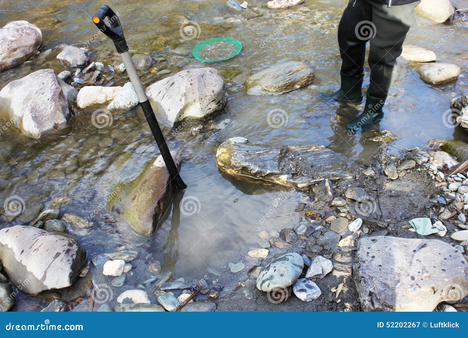 Gold Nugget Mining from the River Stock Image - Image of digger ...