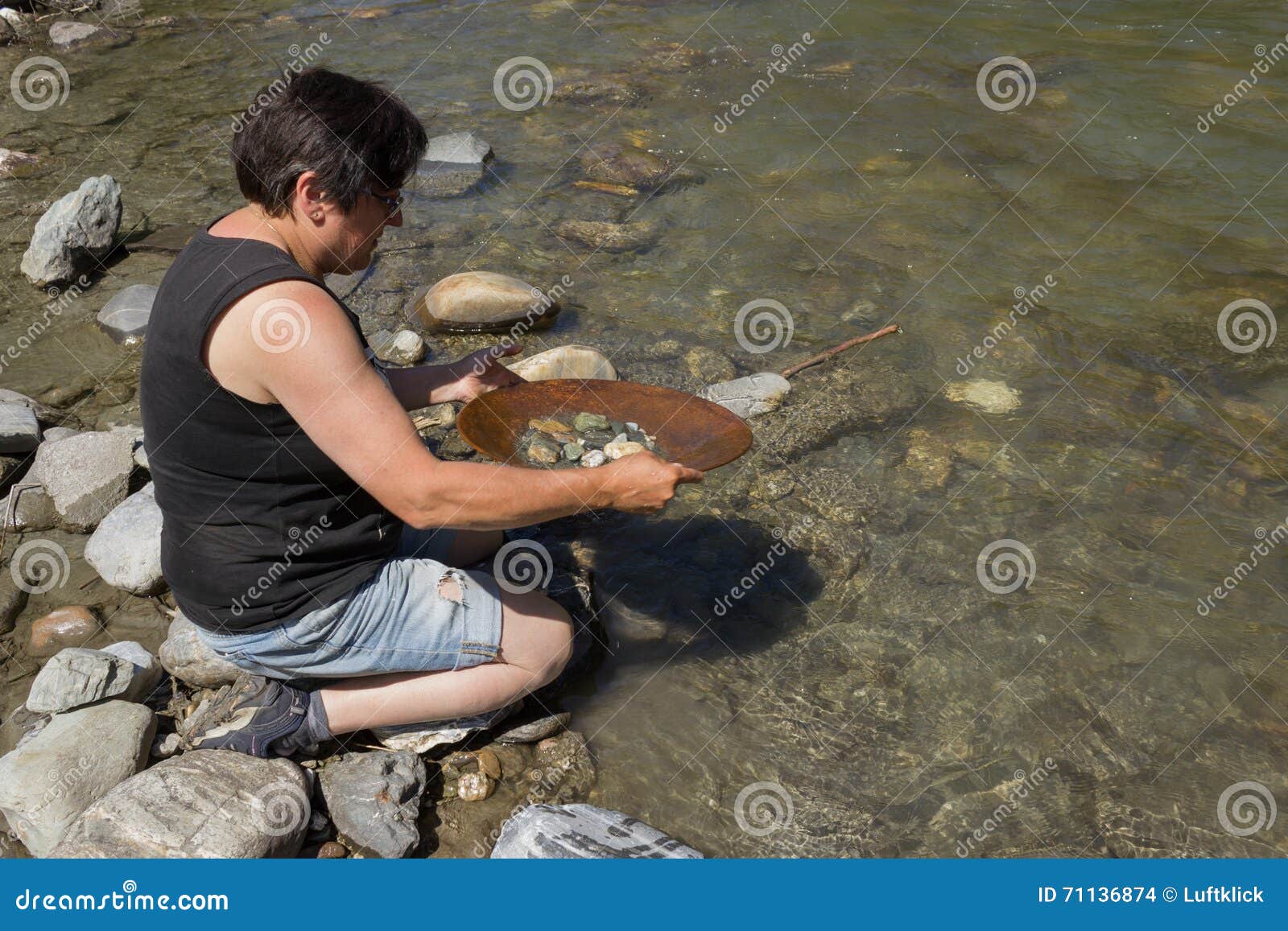 Gold Nugget Mining from the River Stock Photo - Image of klondike ...
