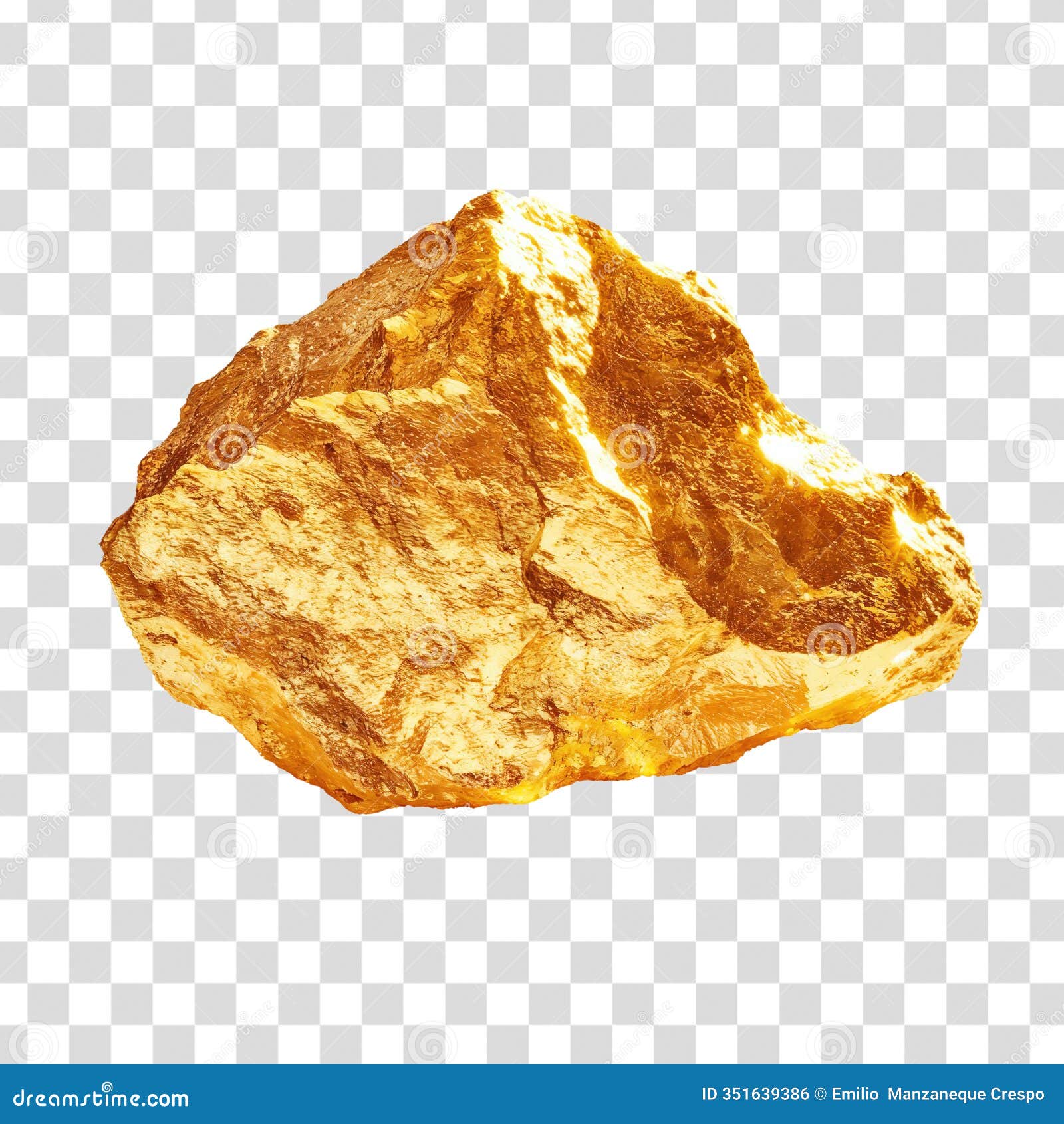 A Gold Nugget on a Transparent Background Stock Illustration ...
