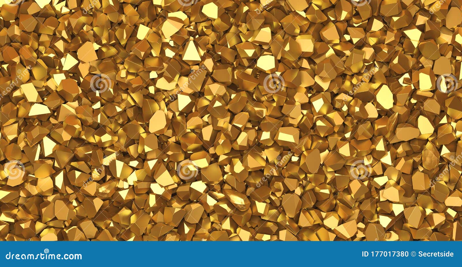 Gold Nuggets Background 3D Rendering Stock Illustration - Illustration ...