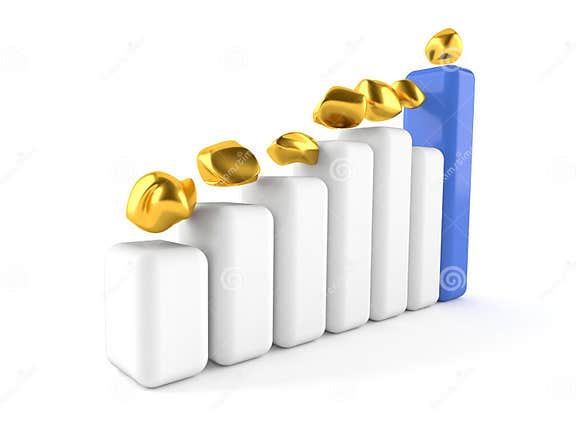Gold nuggets with chart stock illustration. Illustration of growth ...
