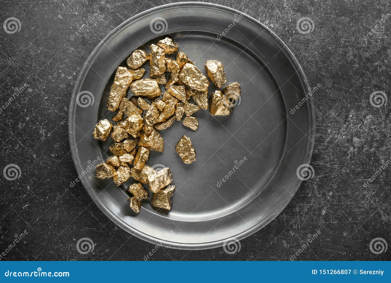 Gold Nuggets on Metal Plate Stock Image - Image of nugget, mineral ...