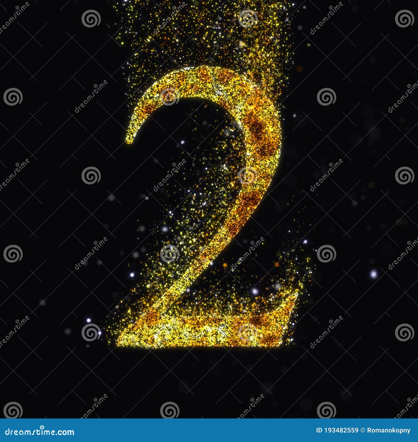 Gold number 2 stock illustration. Illustration of sparkle - 193482559