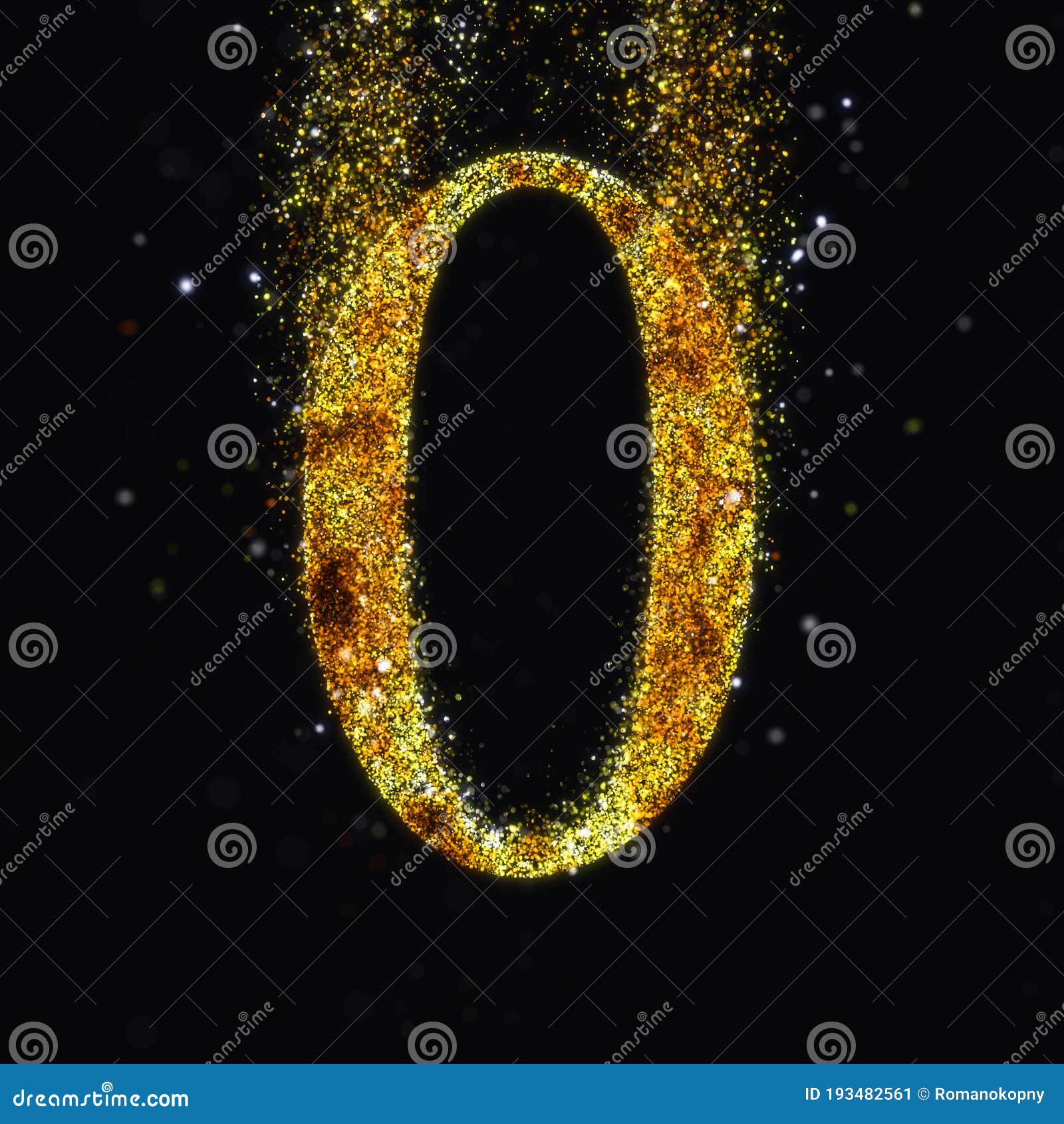 Gold number 0 stock illustration. Illustration of magic - 193482561