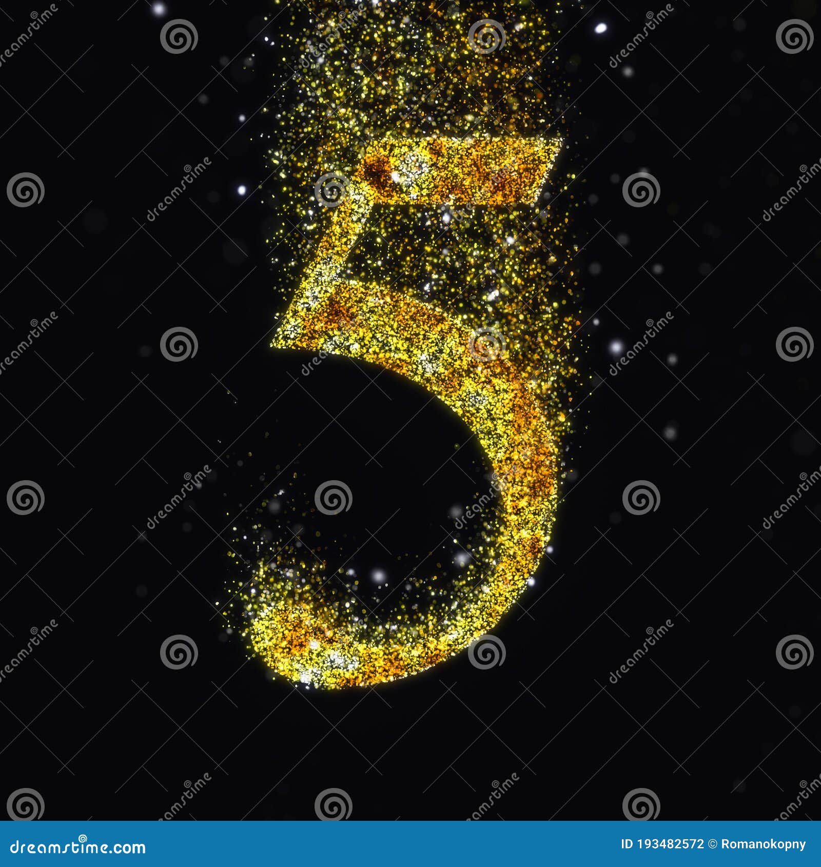 Gold number 5 stock illustration. Illustration of fonts - 193482572
