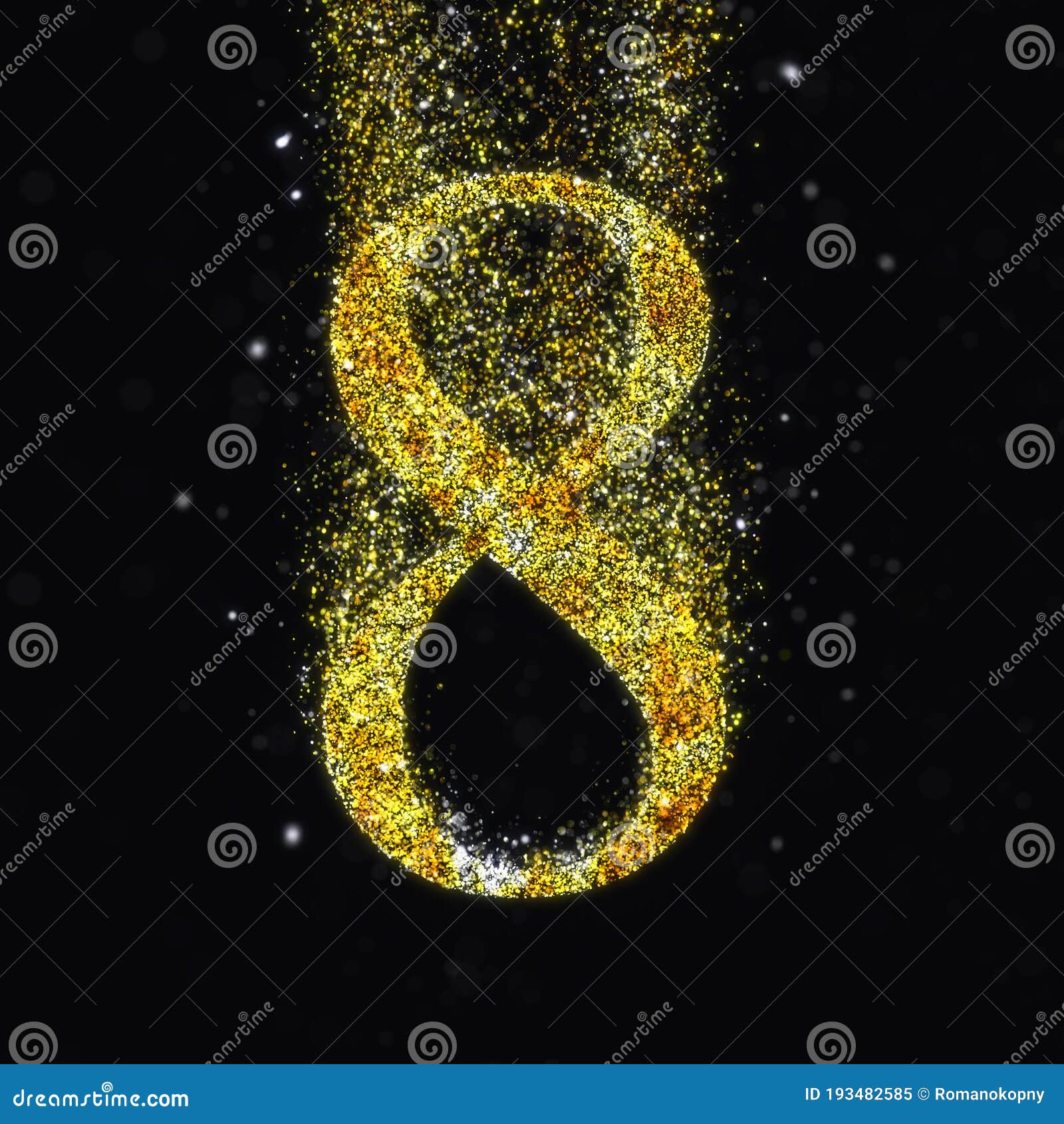 Gold number 8 stock illustration. Illustration of glowing - 193482585