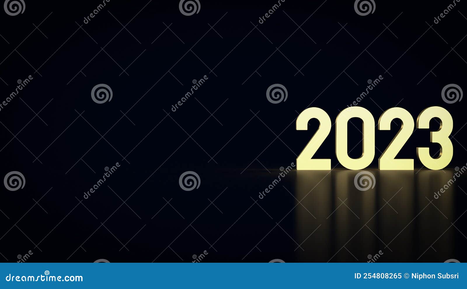 The Gold Number 2023 in Black Background 3d Rendering Stock ...