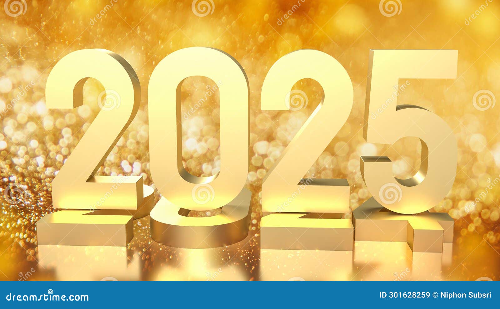 The Gold Number 2025 for Business Concept 3d Rendering Stock ...
