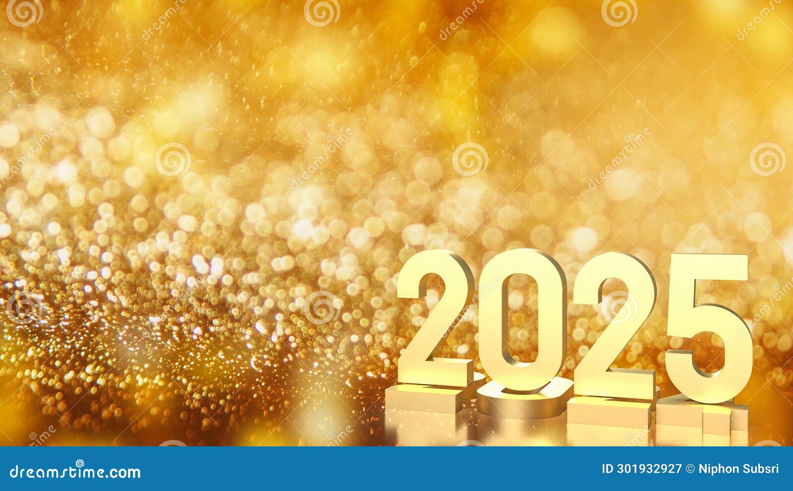 The Gold Number 2025 for Business Concept 3d Rendering Stock ...
