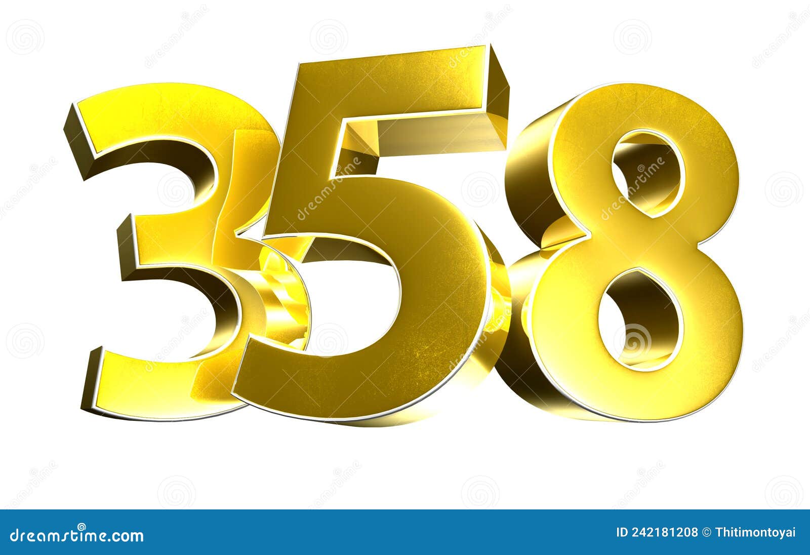 Gold number 358. stock illustration. Illustration of background - 242181208