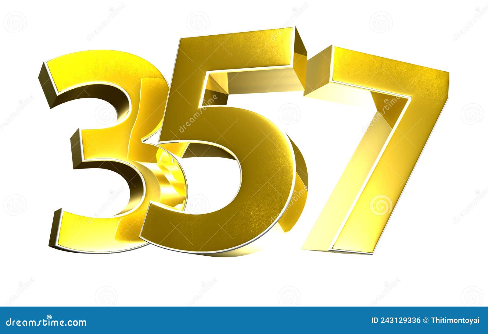 Gold number 357. stock illustration. Illustration of bill - 243129336