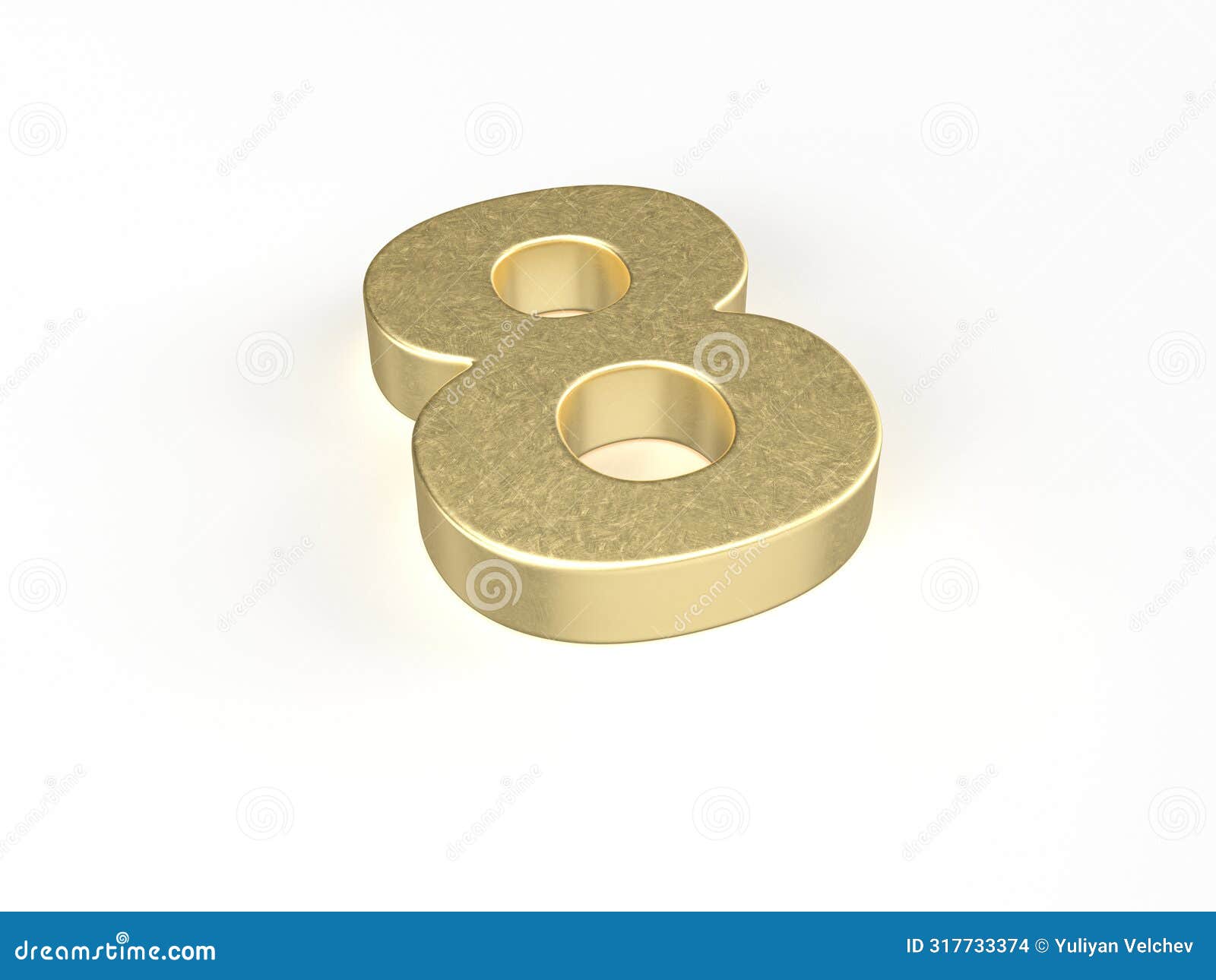 3d Number Eight 8 Golden Or Bronze Shining Typography Symbol Or Sign ...