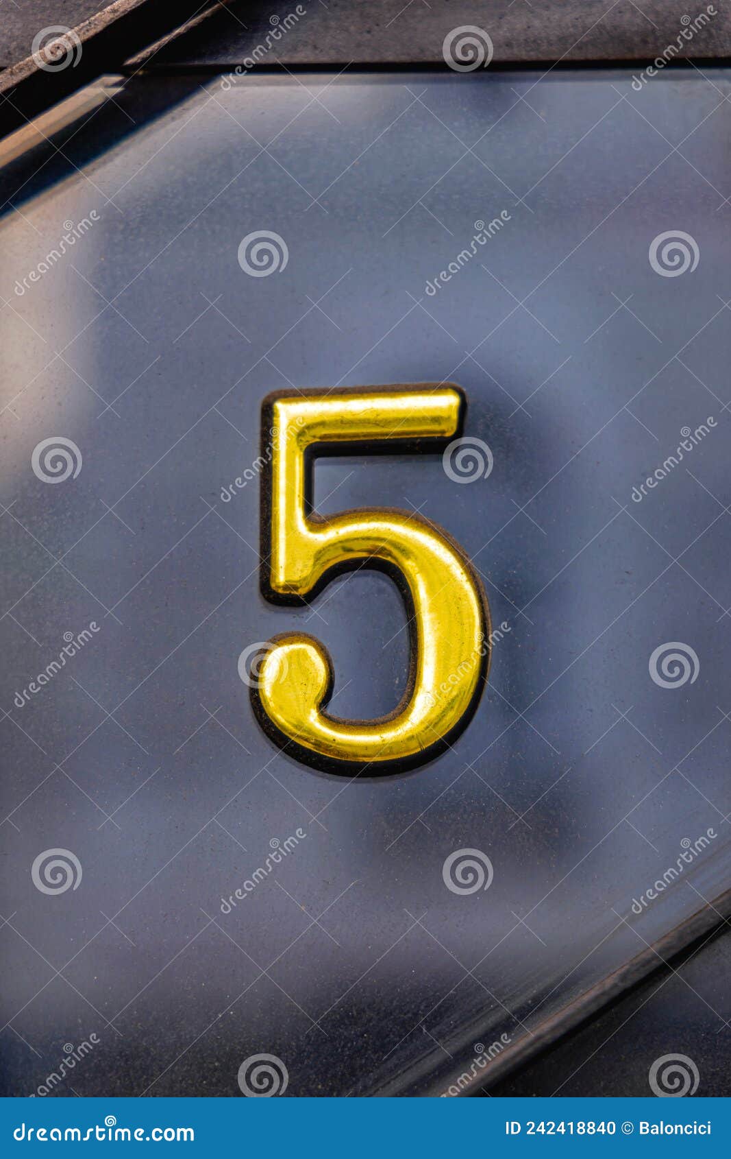 Gold Number Five stock photo. Image of black, symbol - 242418840