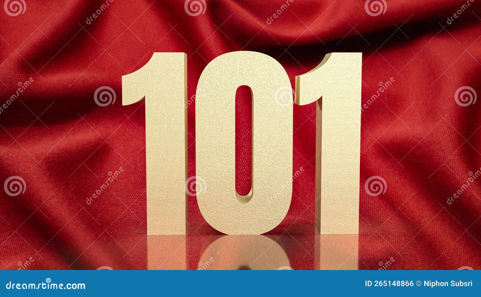 Gold Number 101 on Red Silk for Business Concept Stock Photo - Image of ...