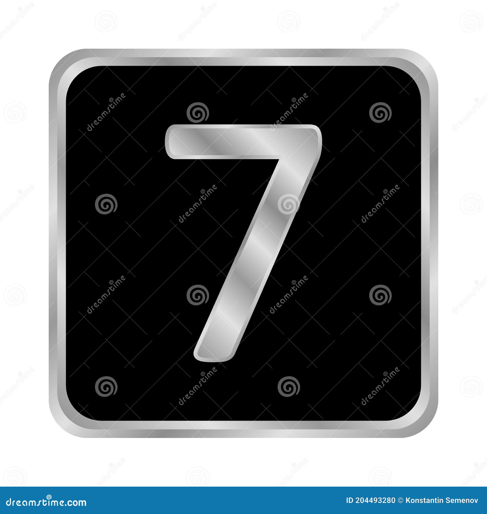Gold number seven button stock illustration. Illustration of creative ...