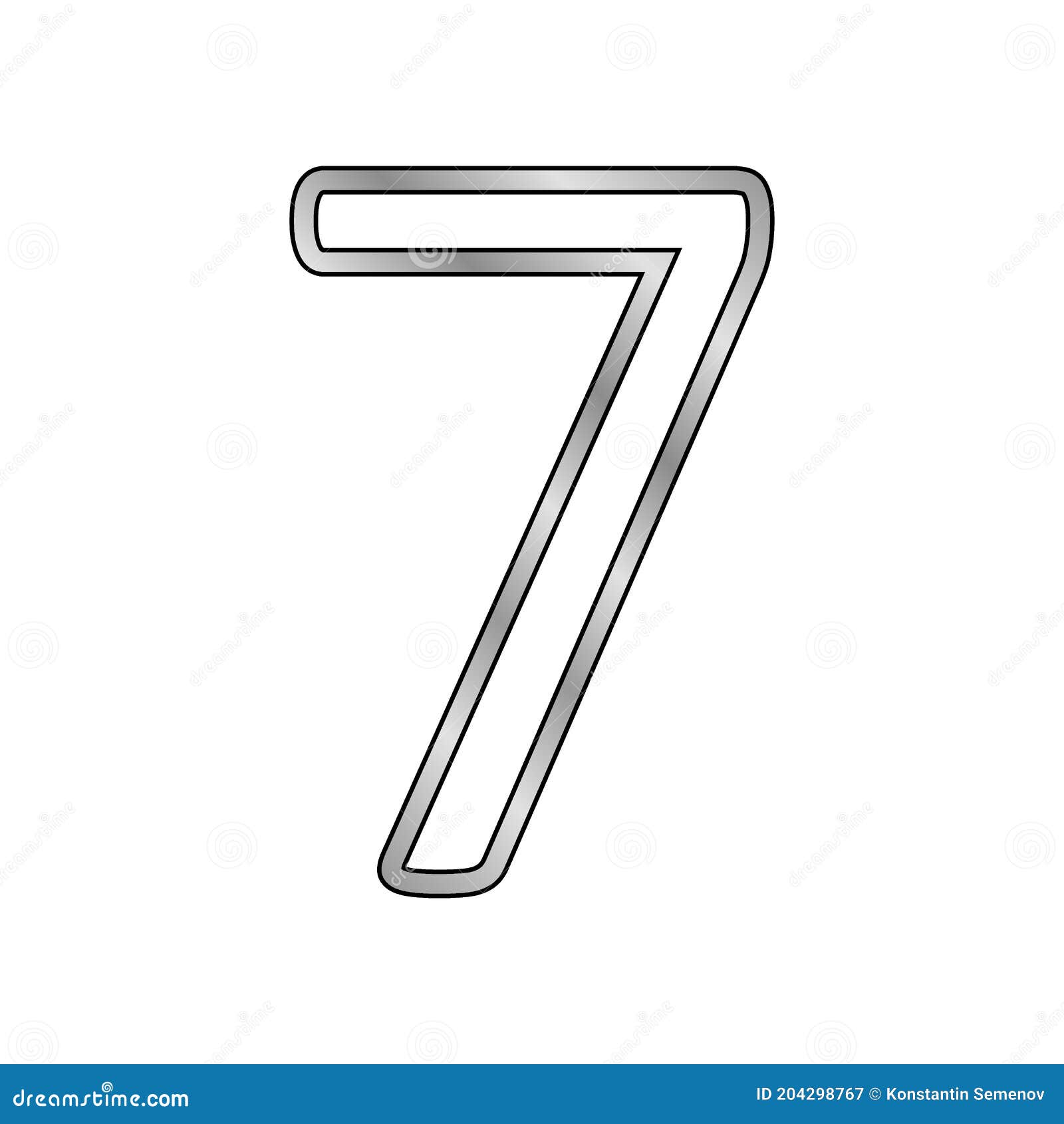 Gold number seven symbol stock illustration. Illustration of emblem ...