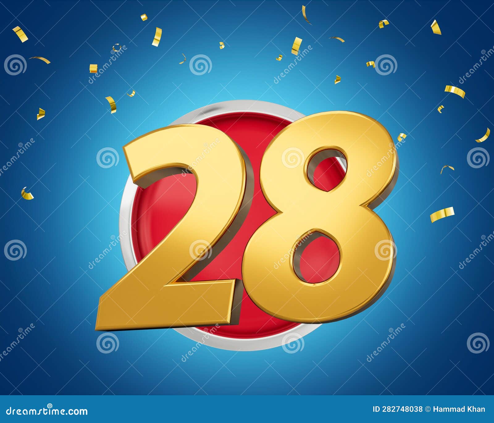 Gold Number 28 Gold Number Twenty Eight on Rounded Red Icon with ...