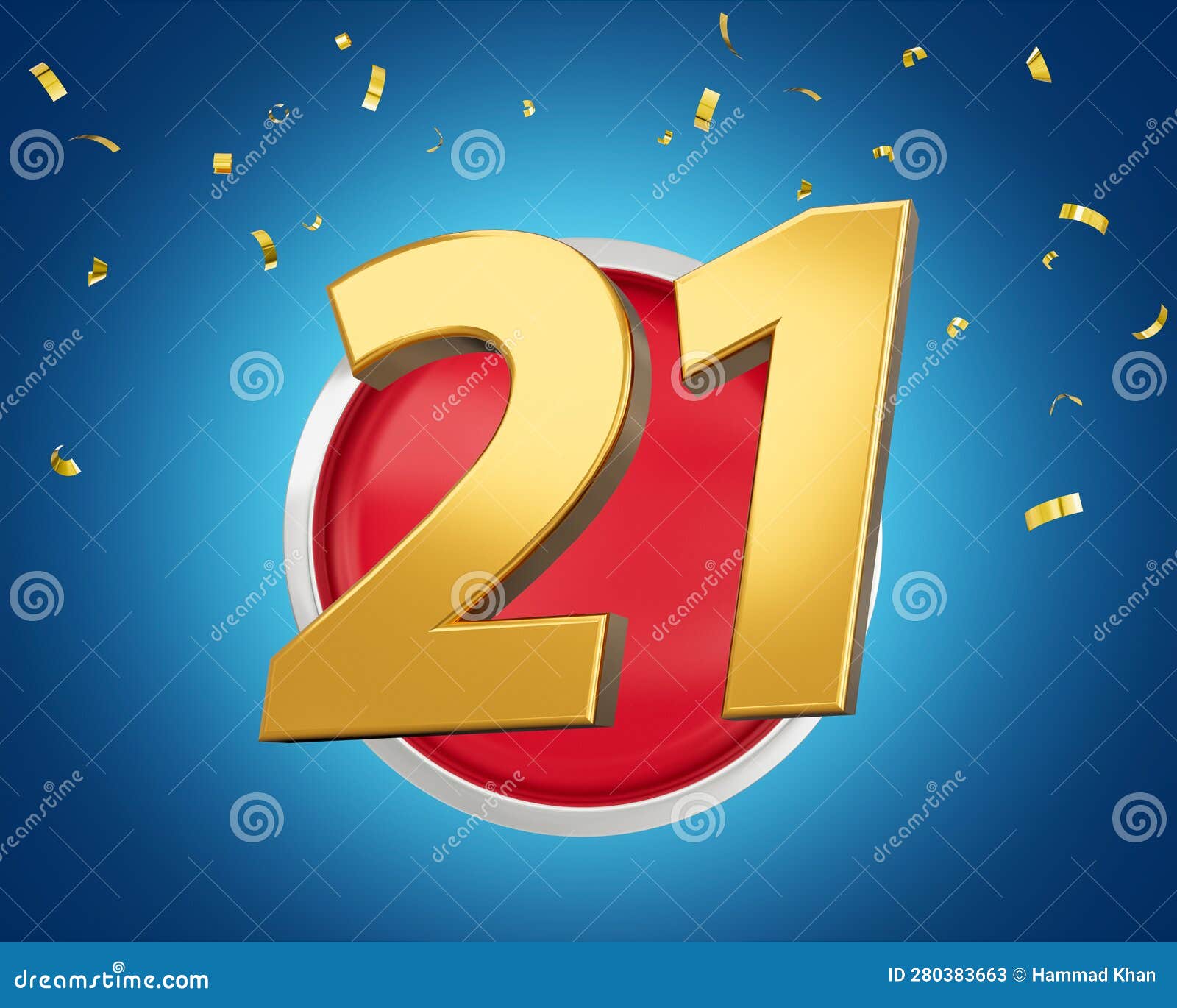 Gold Number 21 Gold Number Twenty One on Rounded Red Icon with ...