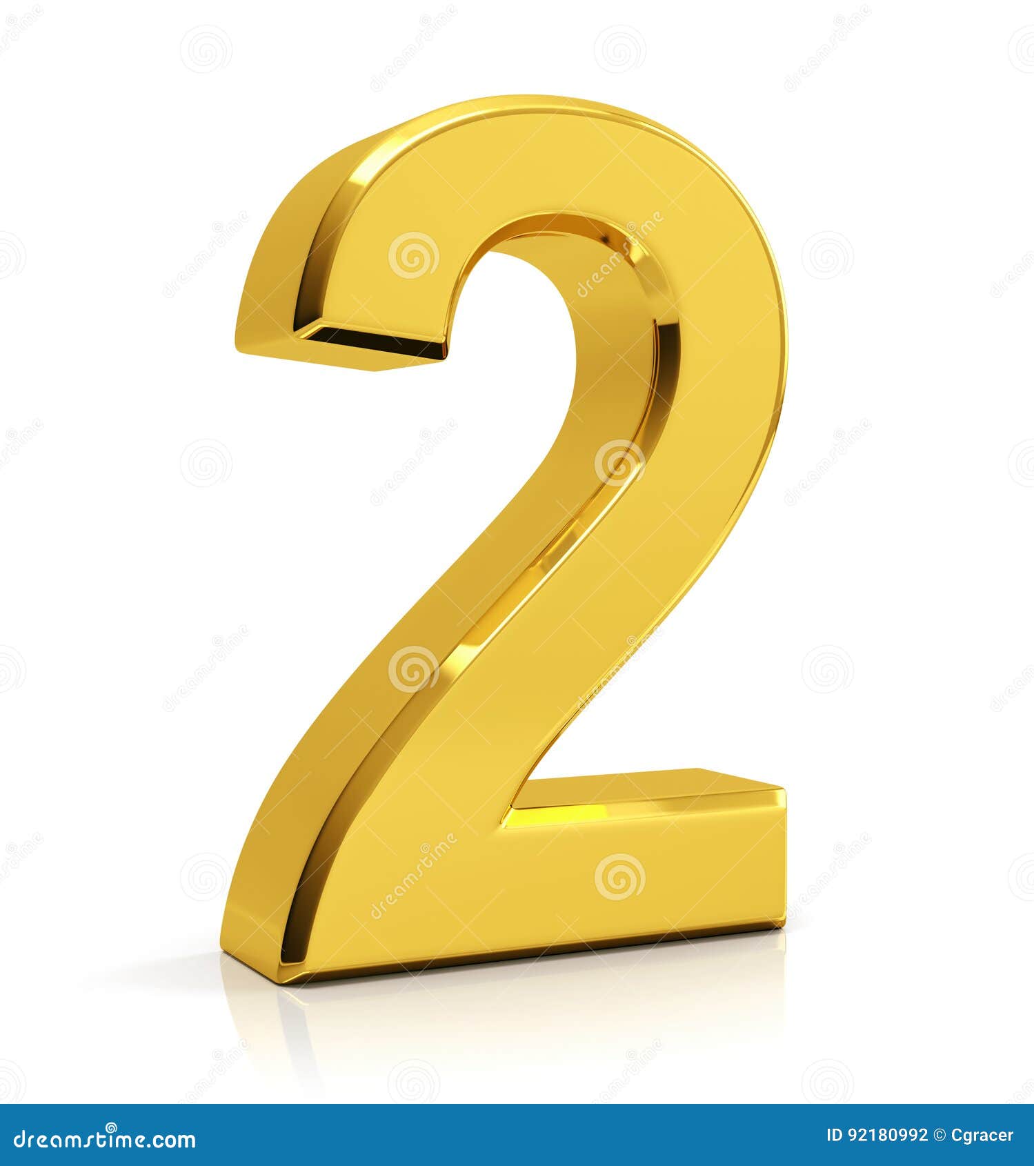 Gold number two stock illustration. Illustration of gold - 92180992