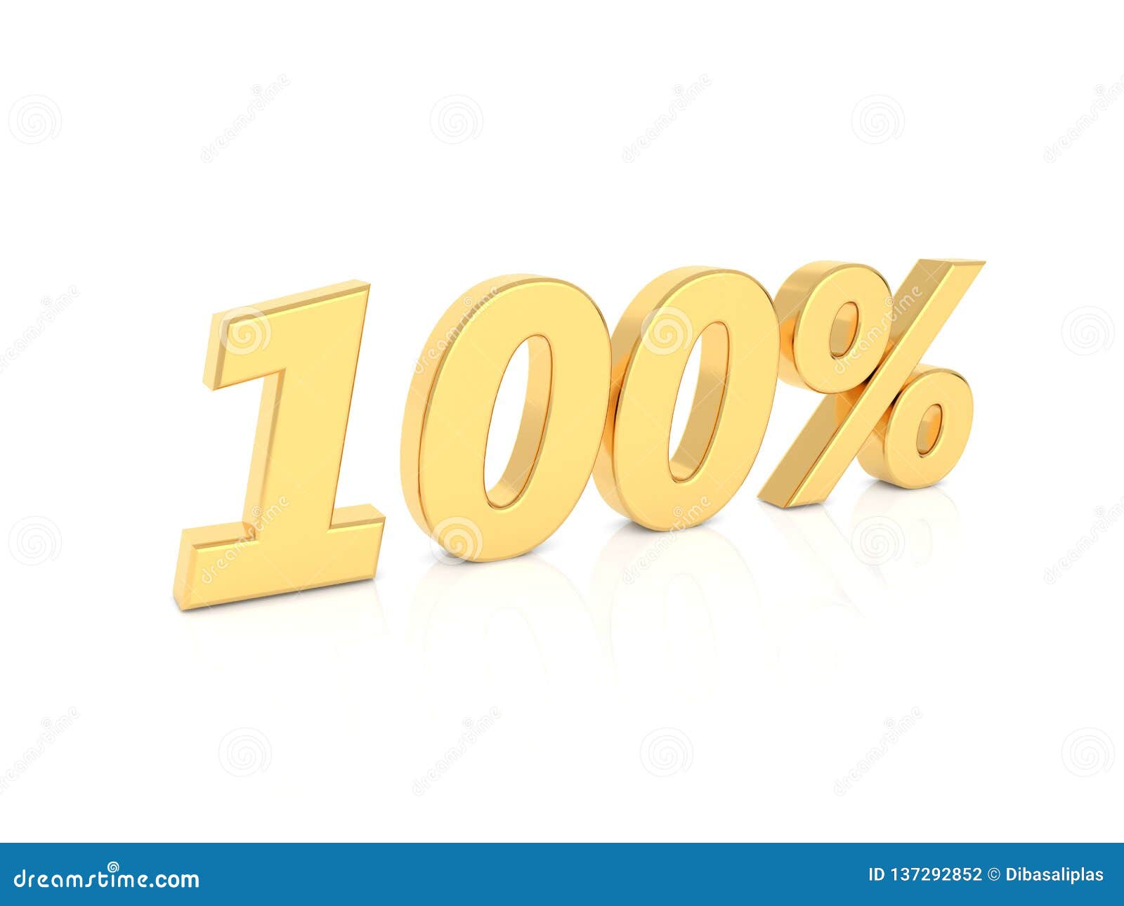 100 Gold Number on a White Background. Stock Illustration ...