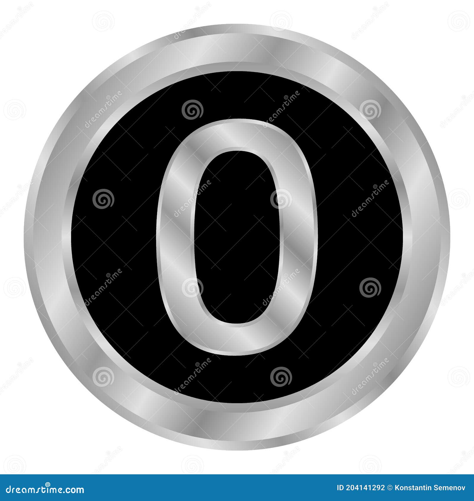 Gold number zero button stock illustration. Illustration of object ...