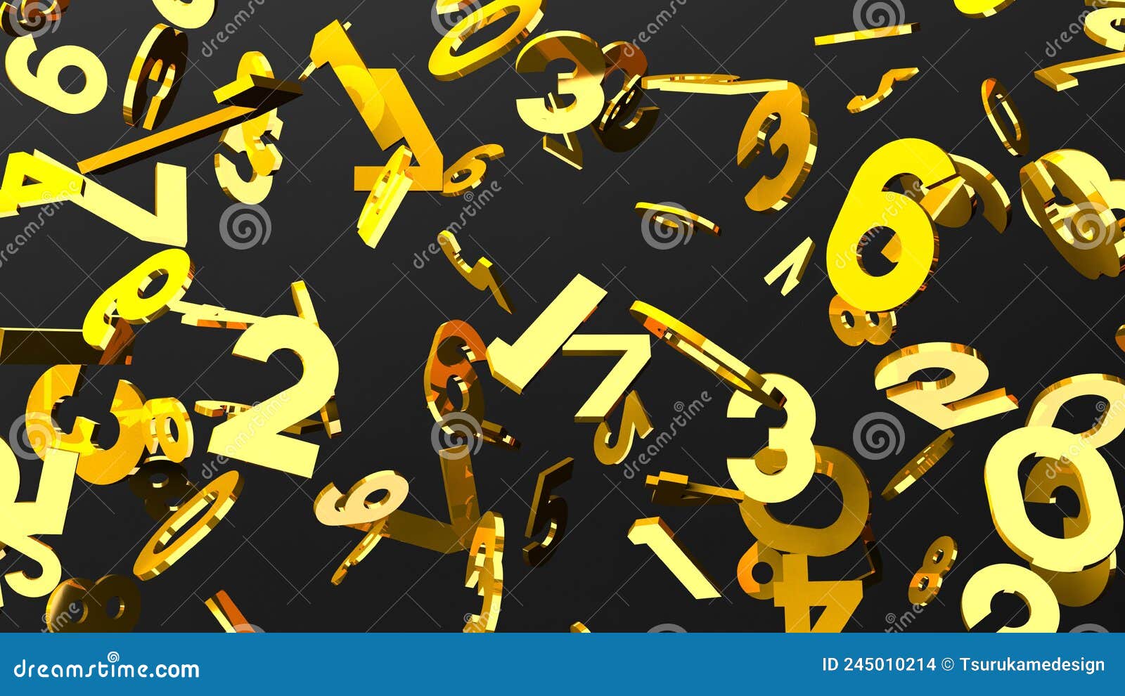 Gold Numbers on Black Background. Stock Illustration - Illustration of ...