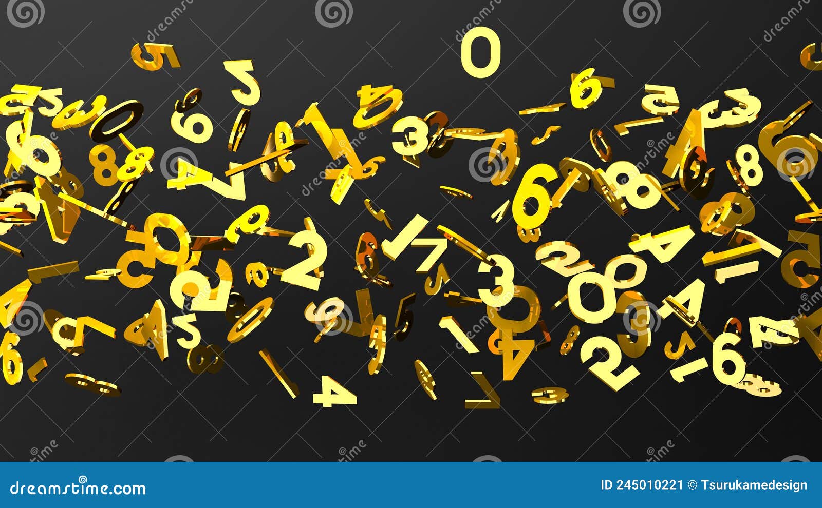 Gold Numbers on Black Background. Stock Illustration - Illustration of ...