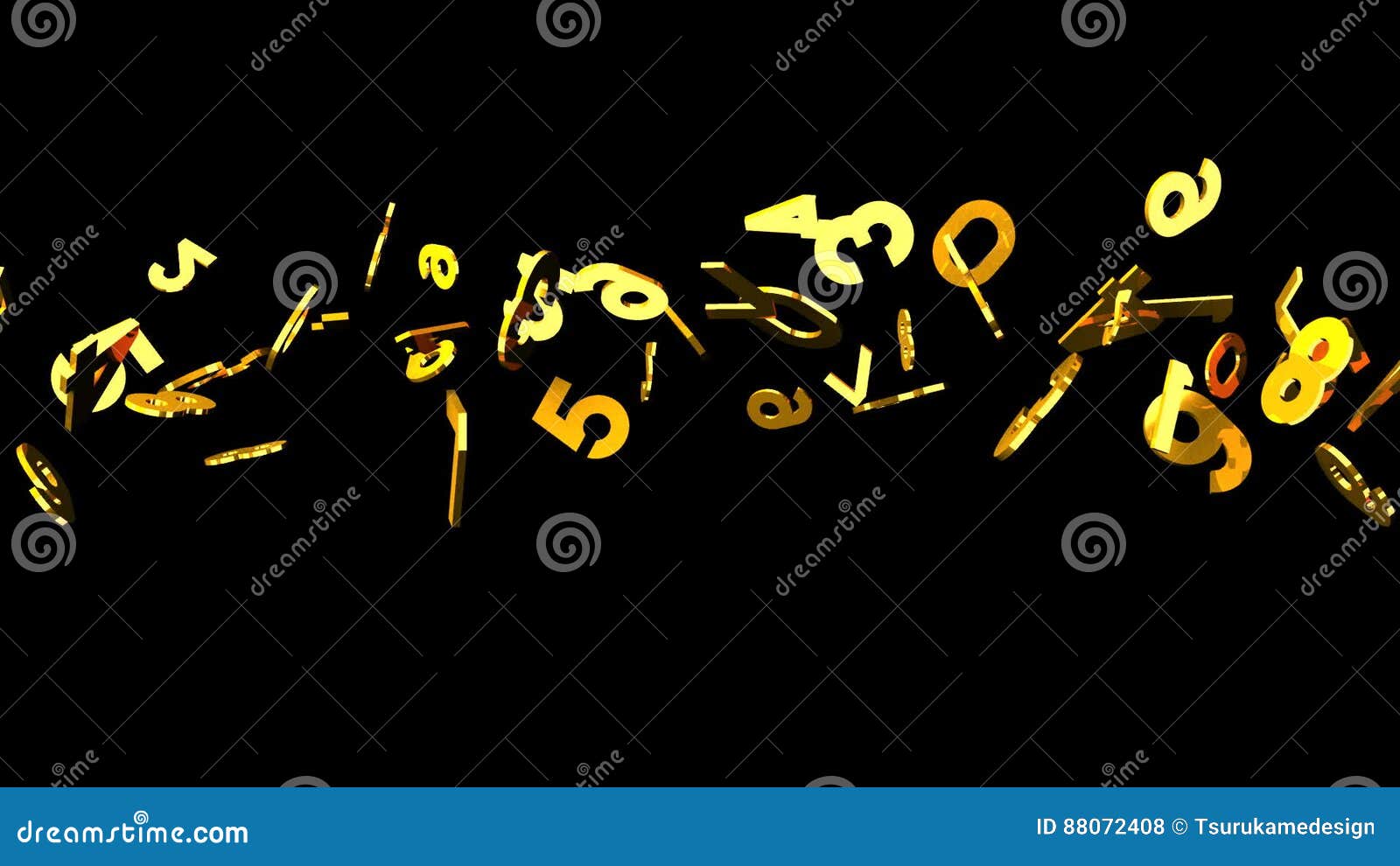 Gold Numbers on Black Background Stock Footage - Video of math ...