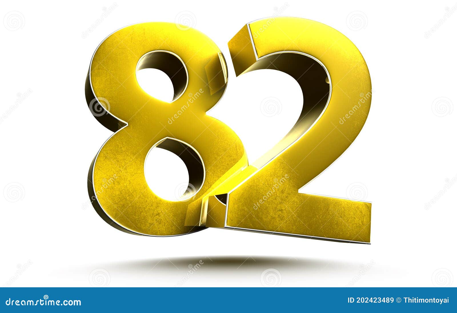 Numbers 82. stock illustration. Illustration of golden - 202423489