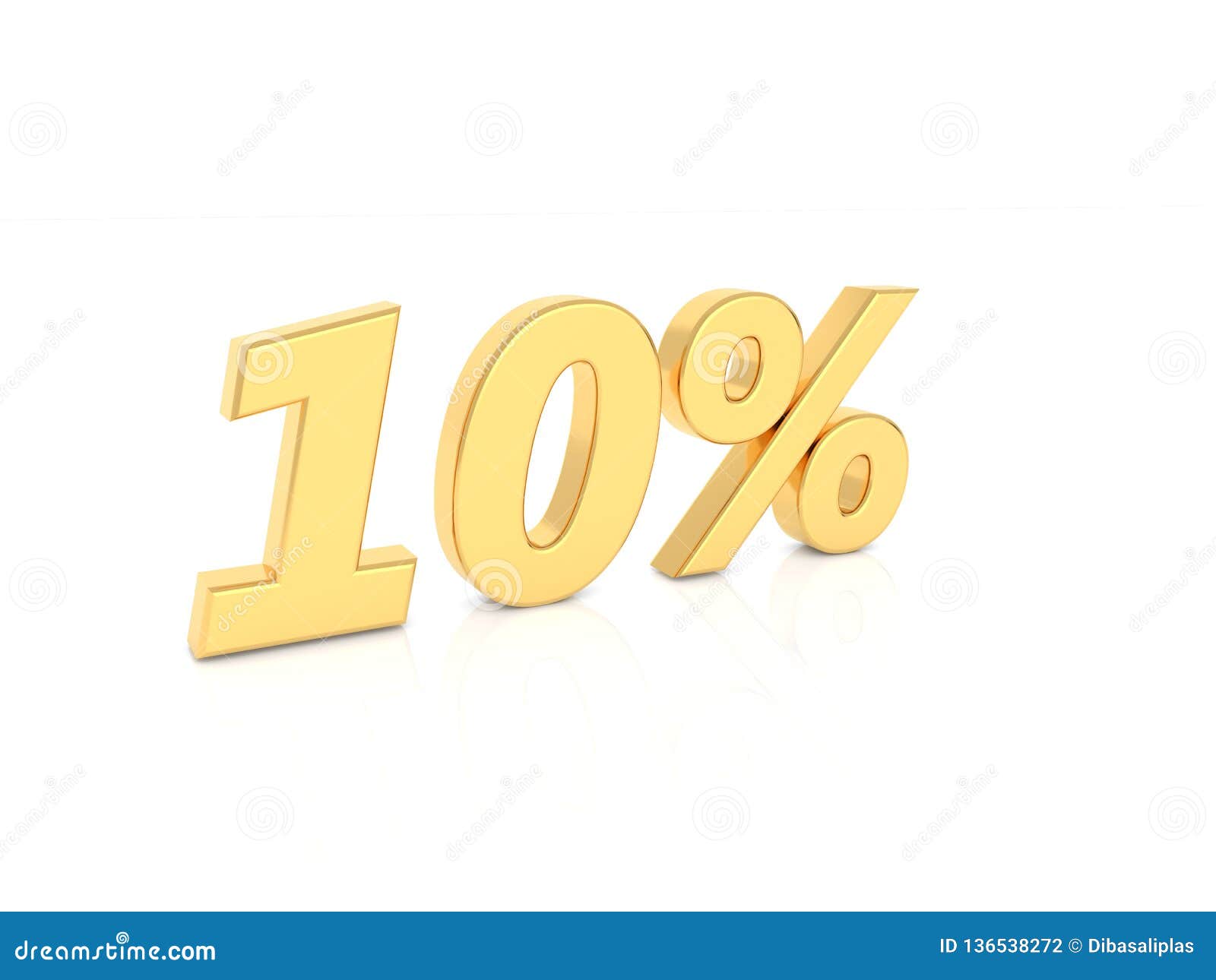 10 Gold Numbers on a White Background . Stock Illustration ...