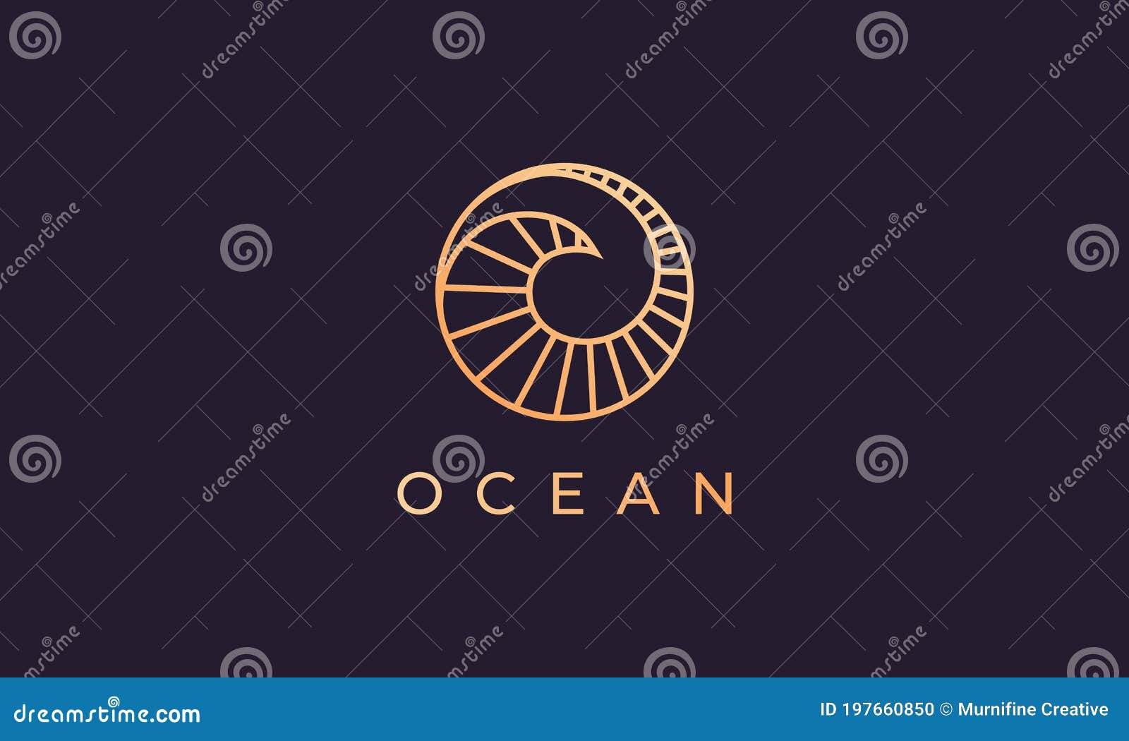 Gold Ocean Wave Logo Template with Luxurious and Premium Shape Stock ...