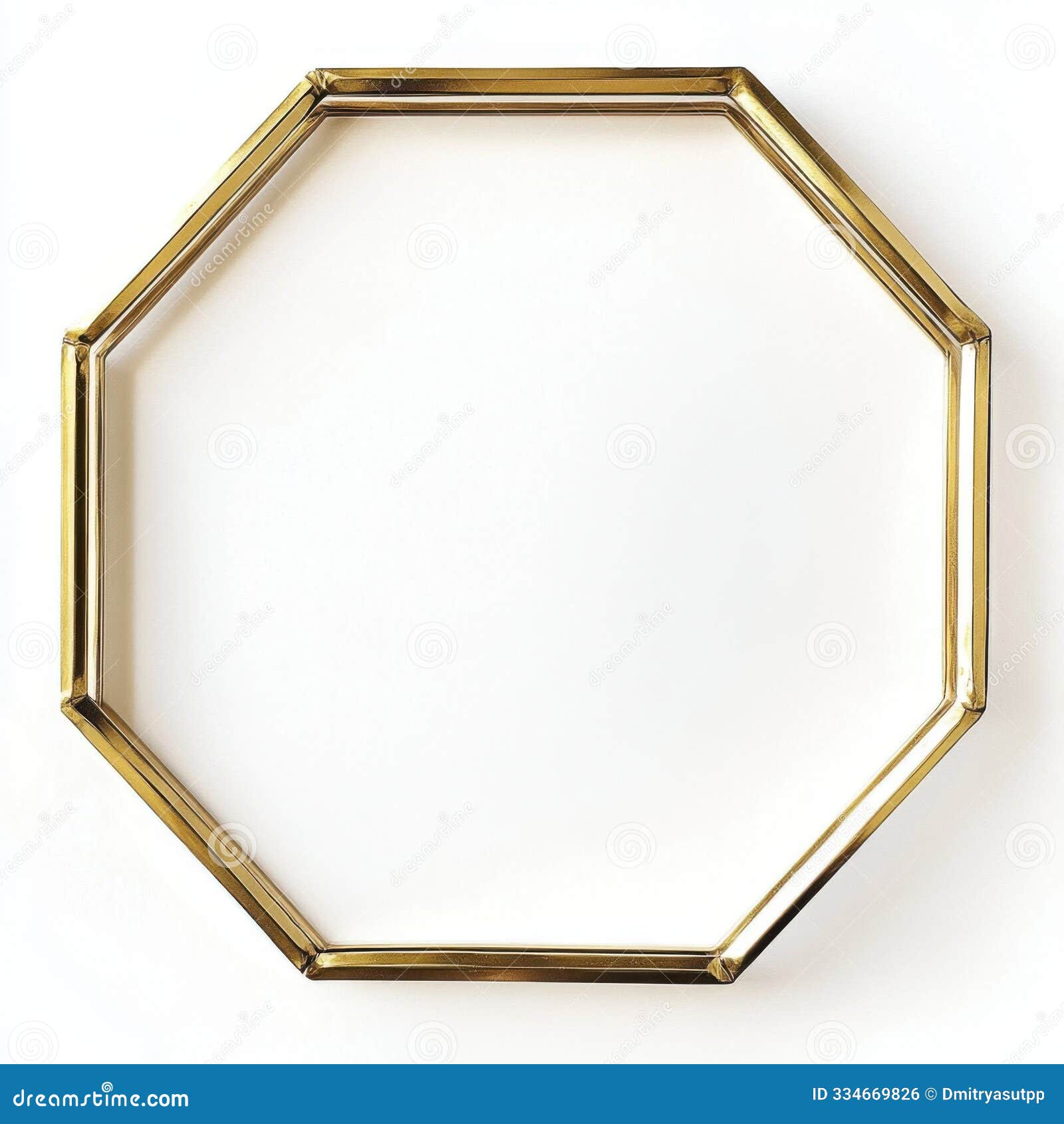 Gold Octagonal Pipe Frame Isolated on White Background for Modern Decor ...