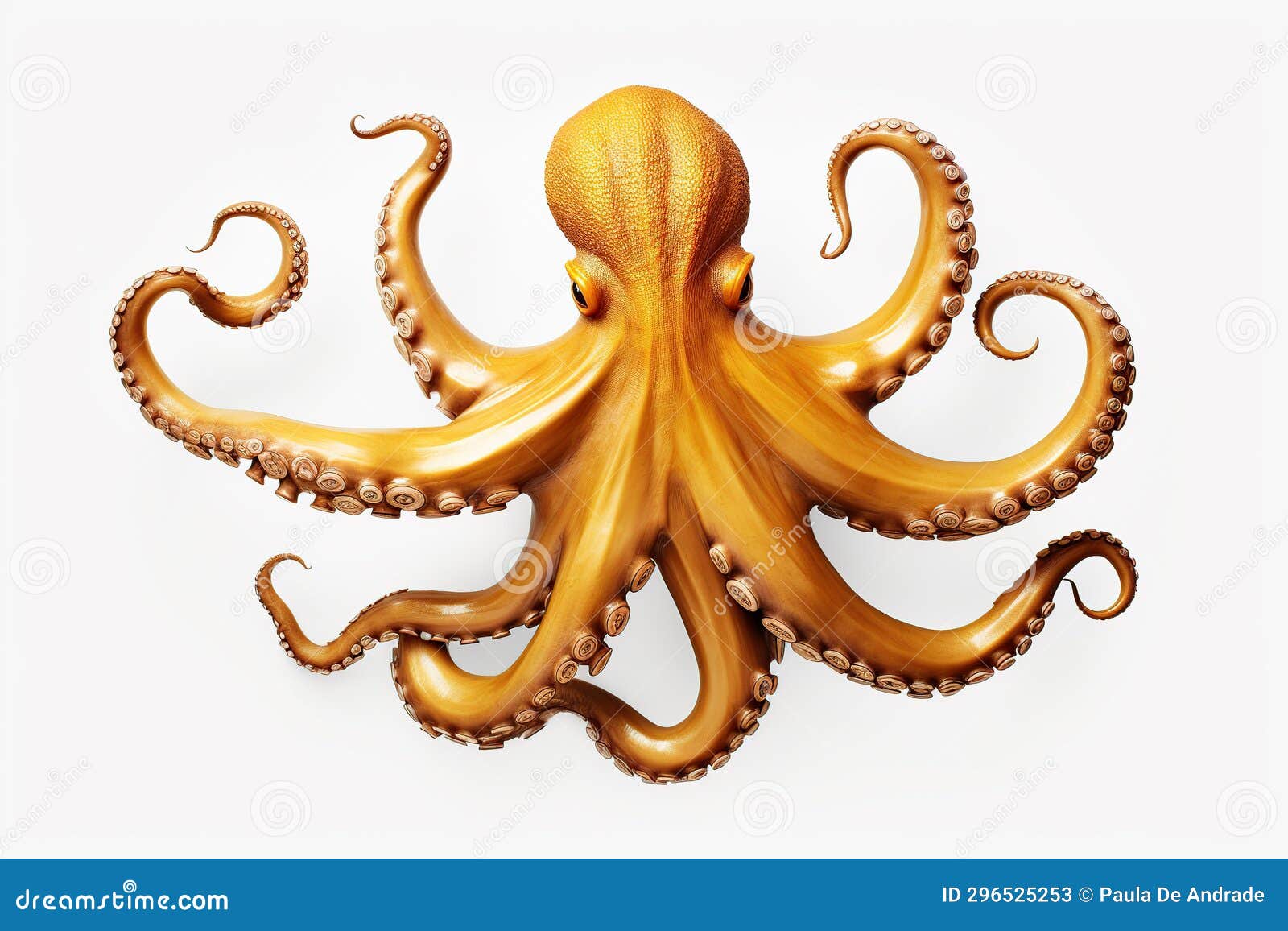 Gold Octopus On A White Background Stock Photo | CartoonDealer.com ...