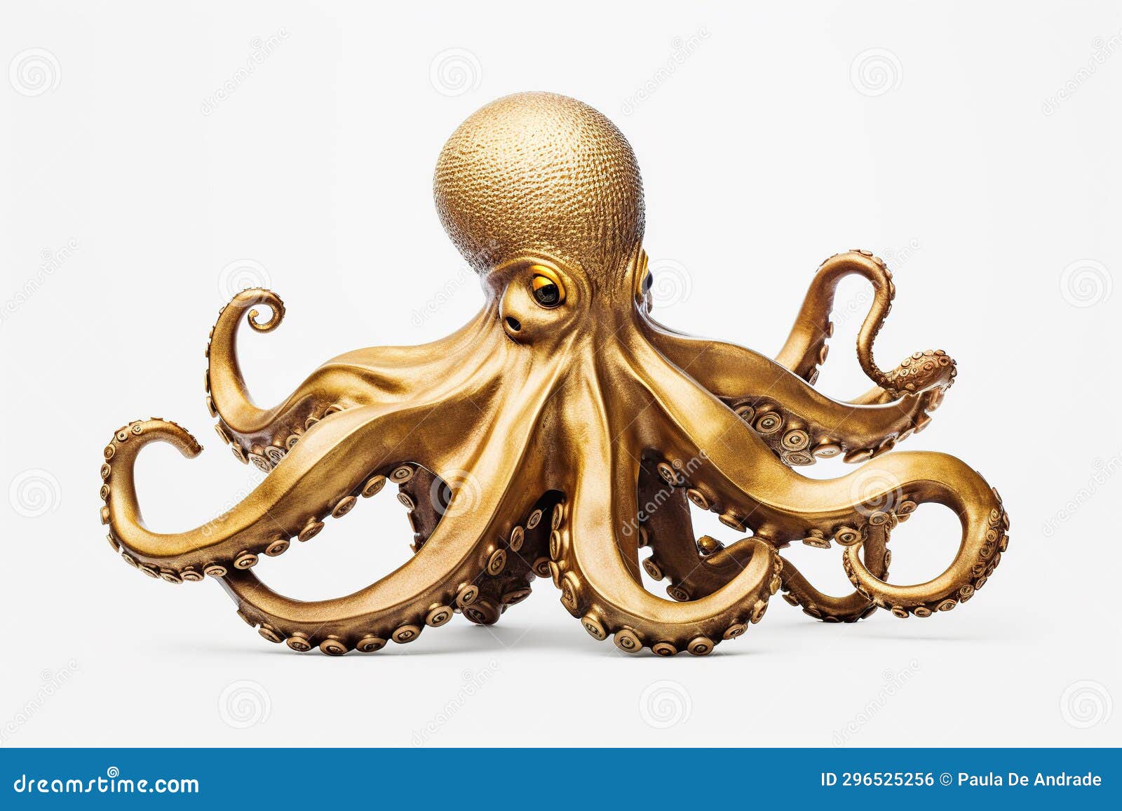 Gold Octopus On A White Background Stock Photo | CartoonDealer.com ...