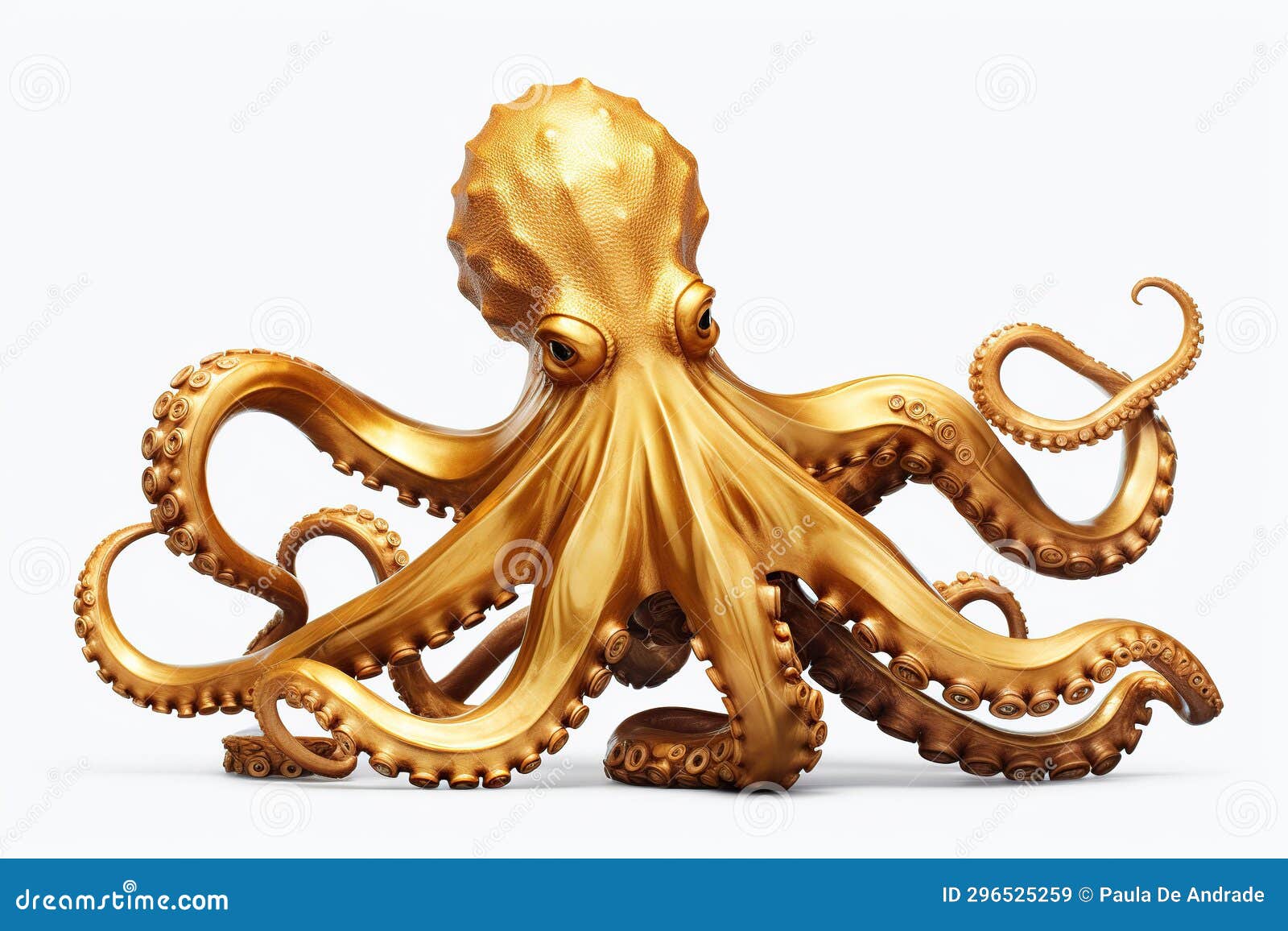 Gold Octopus On A White Background Stock Image | CartoonDealer.com ...