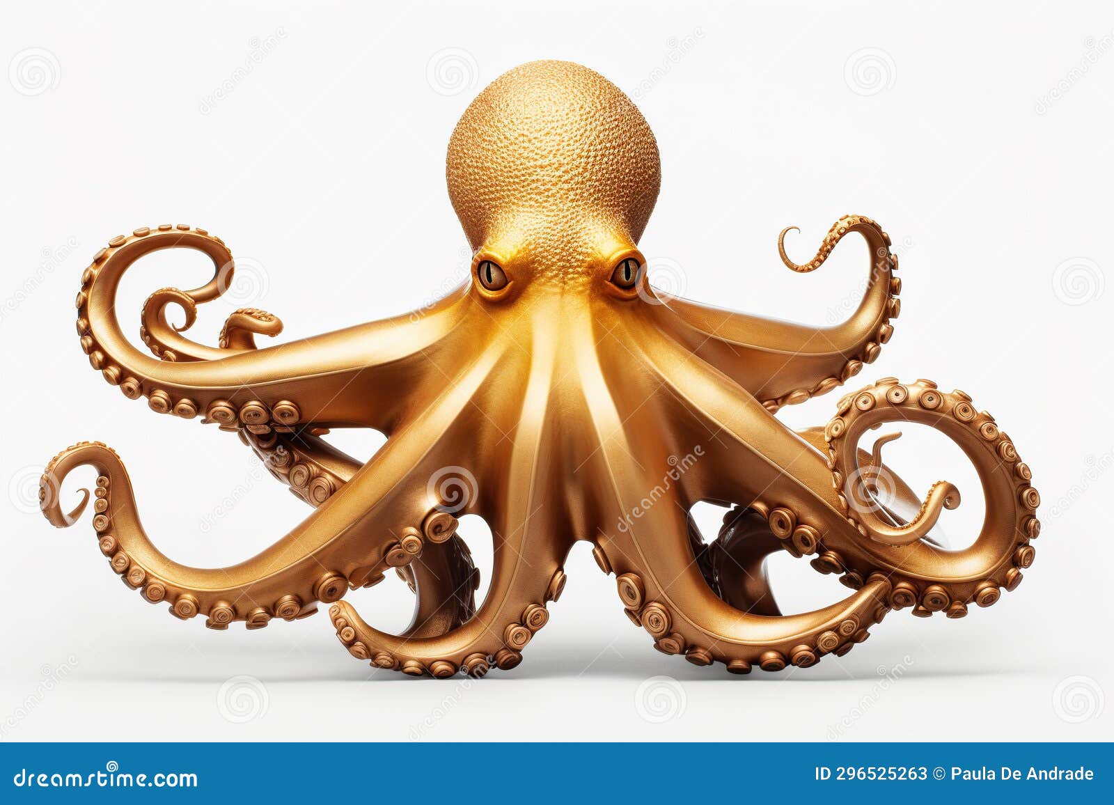 Gold Octopus On A White Background Stock Image | CartoonDealer.com ...