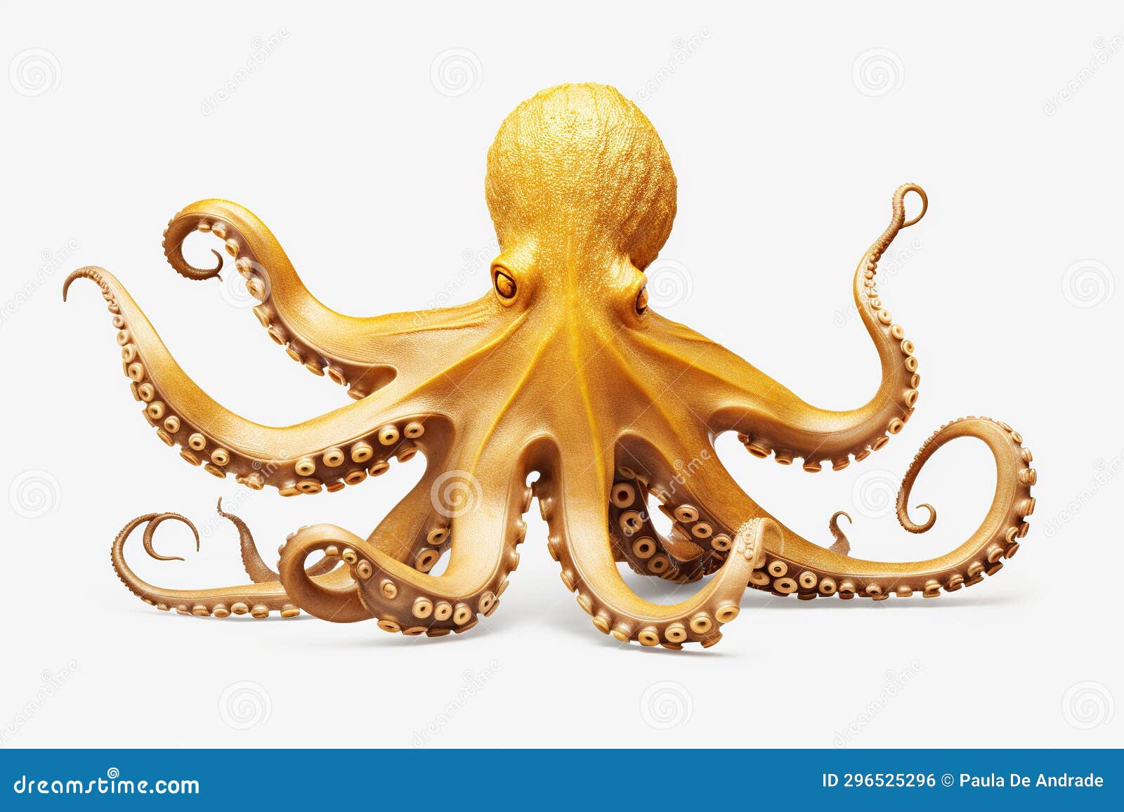 Gold Octopus On A White Background Stock Photo | CartoonDealer.com ...