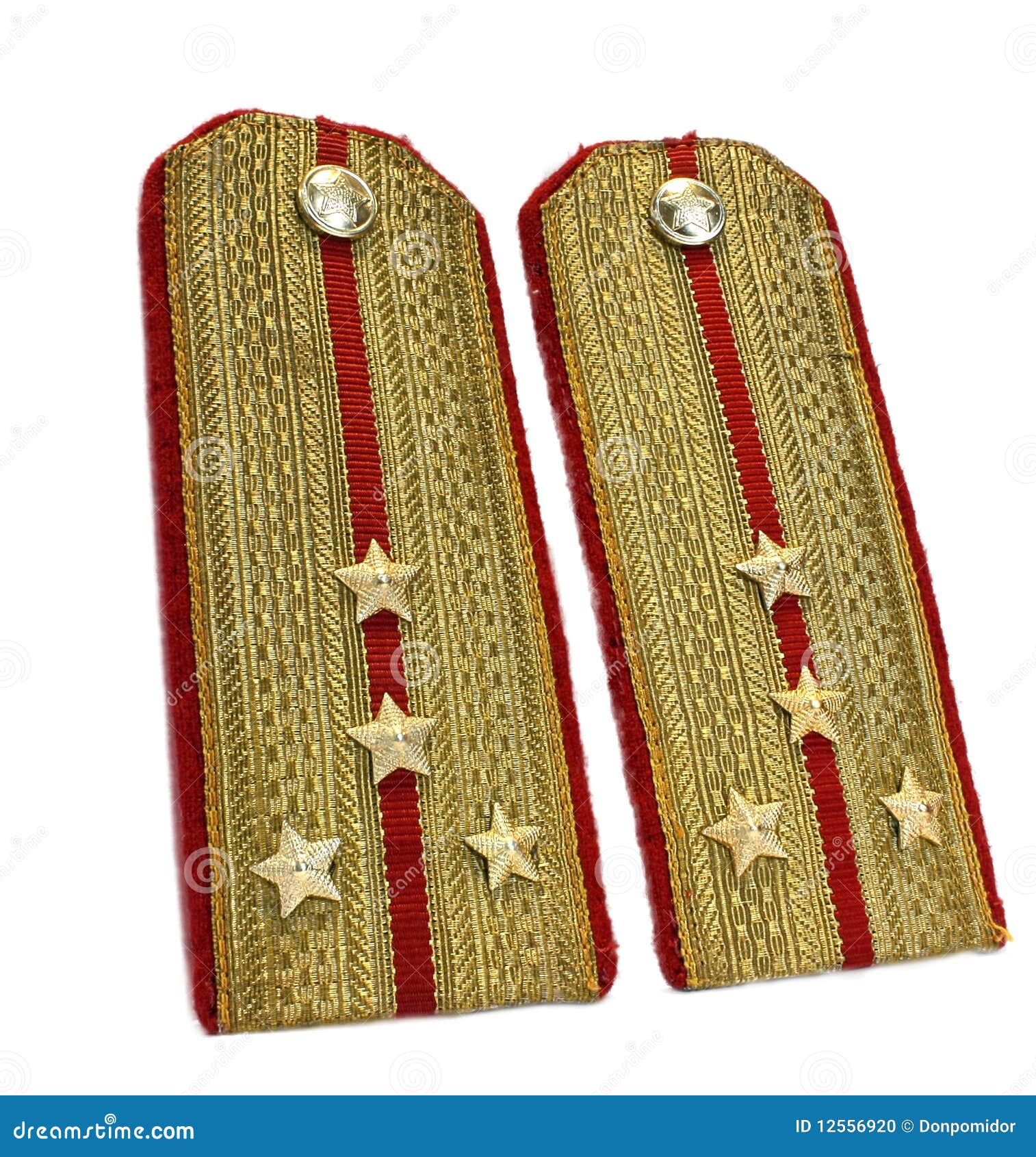 Gold officer epaulets stock photo. Image of star, button - 12556920